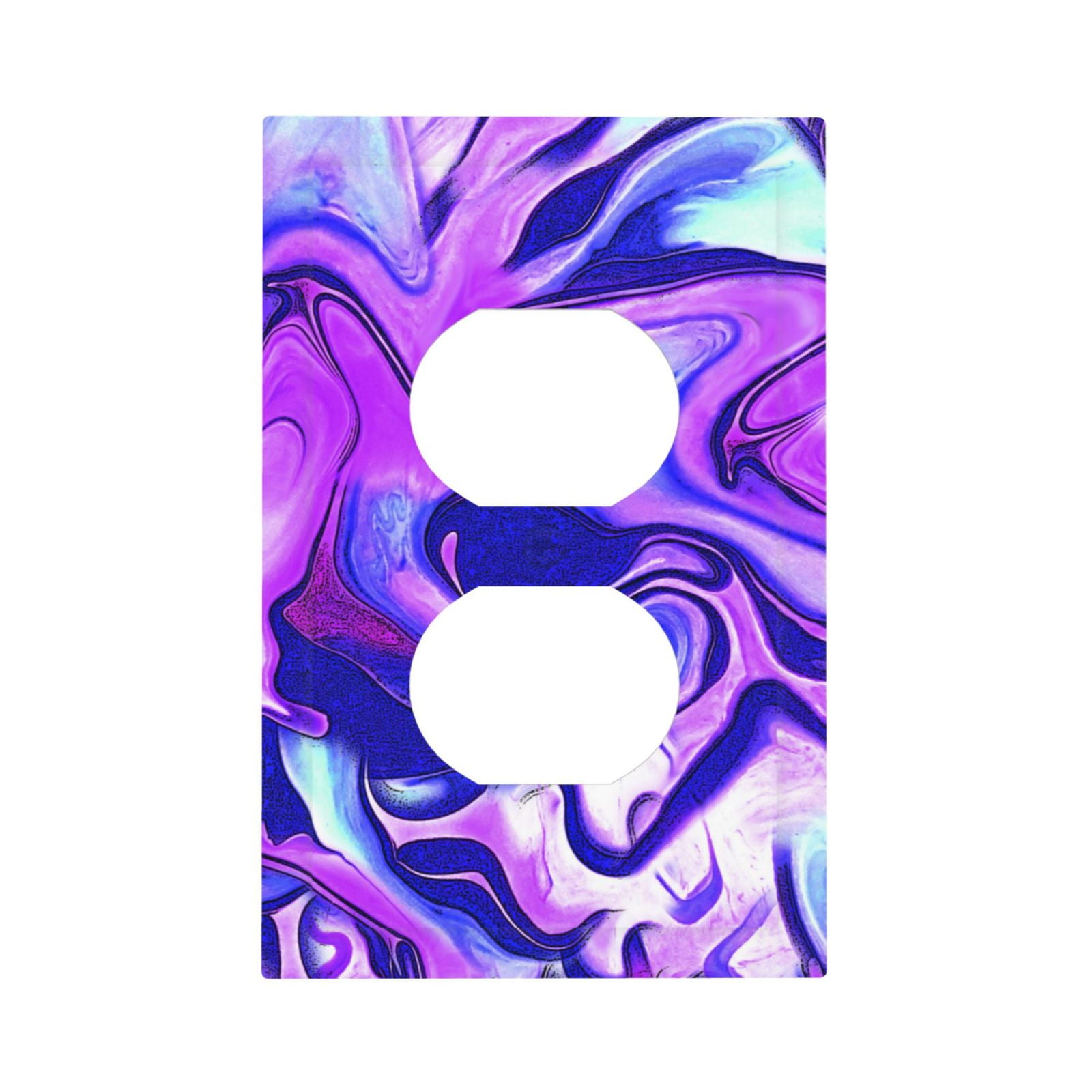 Fotbe Swirl Print Blue Purple1 Print Duplex Receptacle Wall Plate, 1 ...