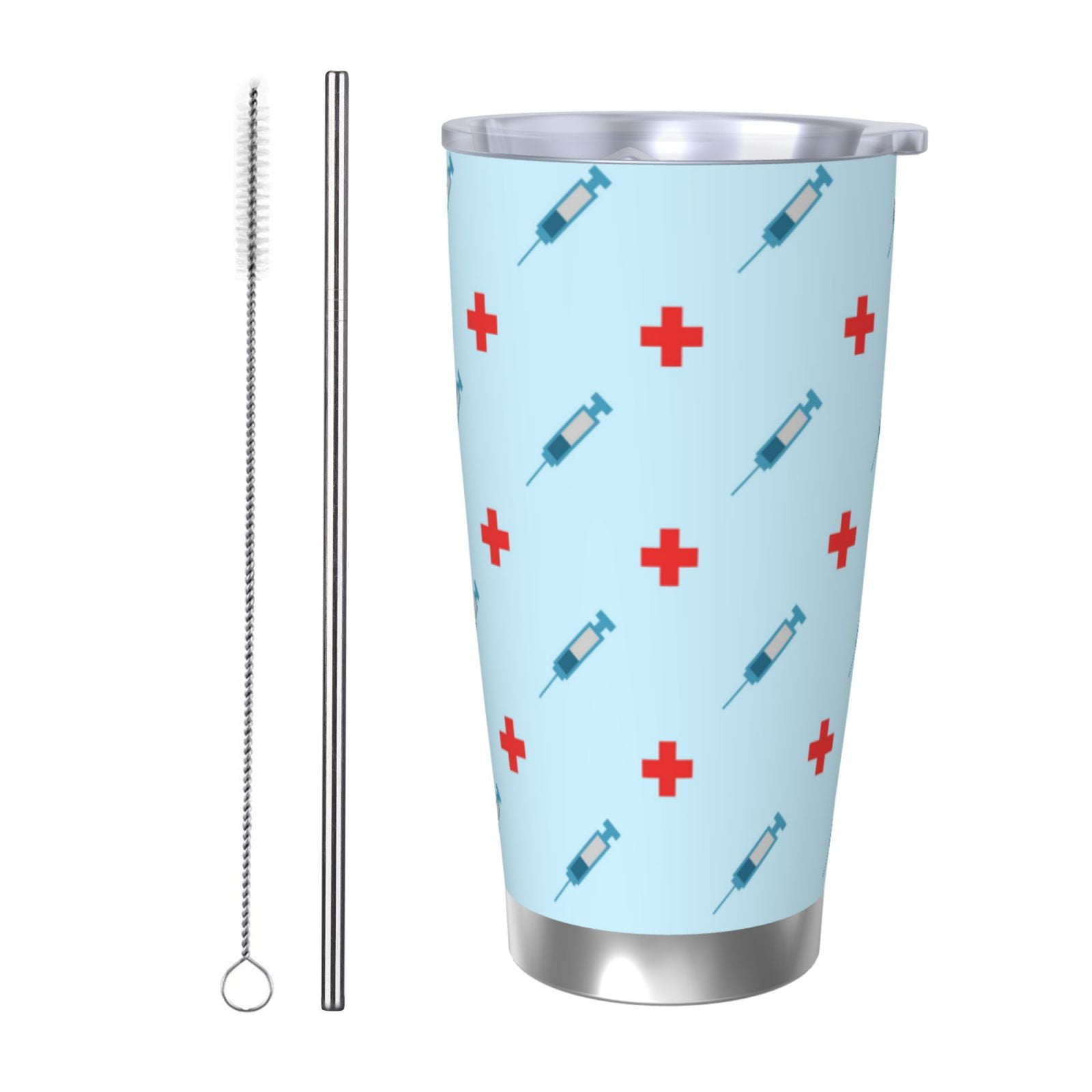 Fotbe Syringe And Red Cross Pattern 20 oz Tumbler Stainless Steel ...