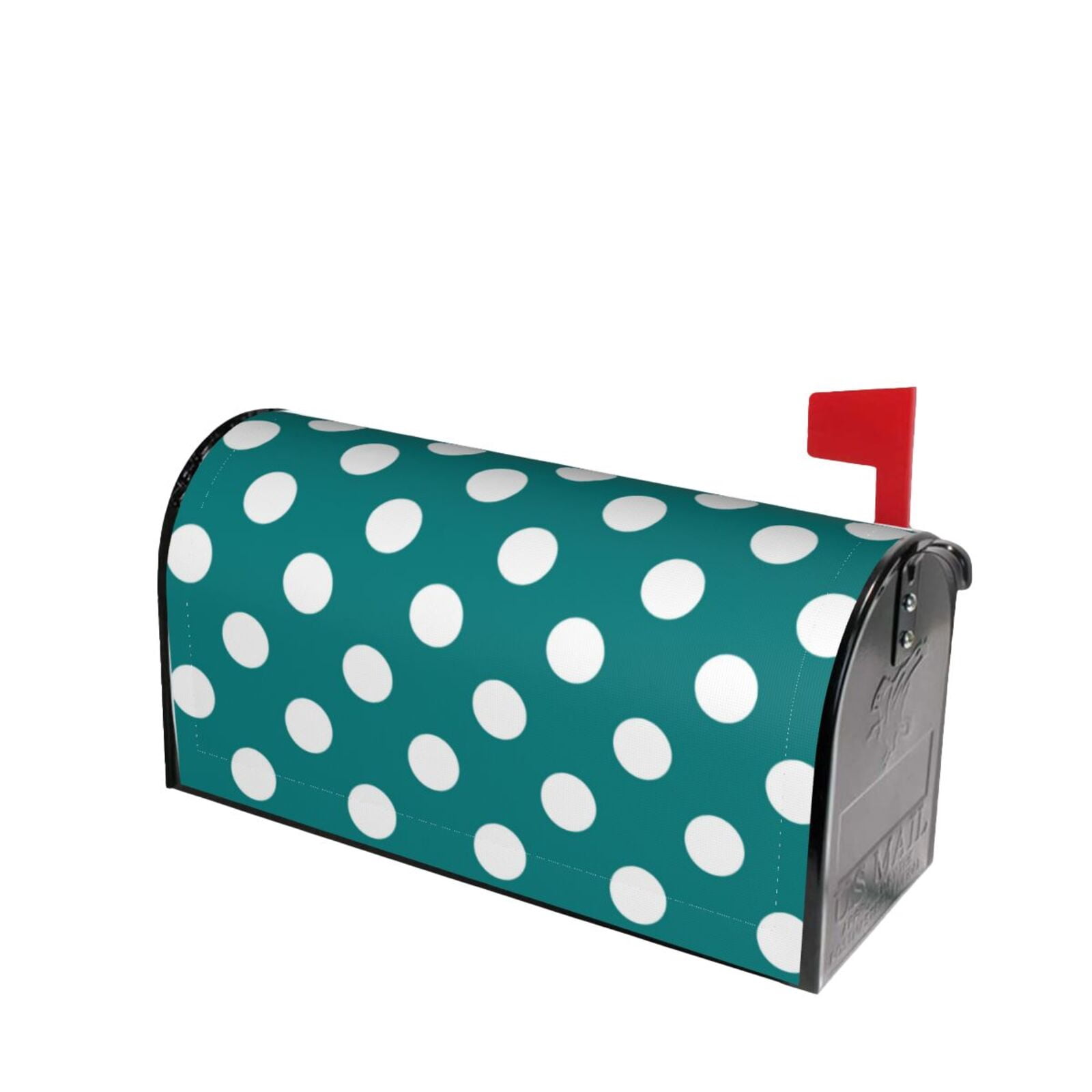 Fotbe Teal And White Polka Dot Mailbox Covers Post Letter Box Cover ...