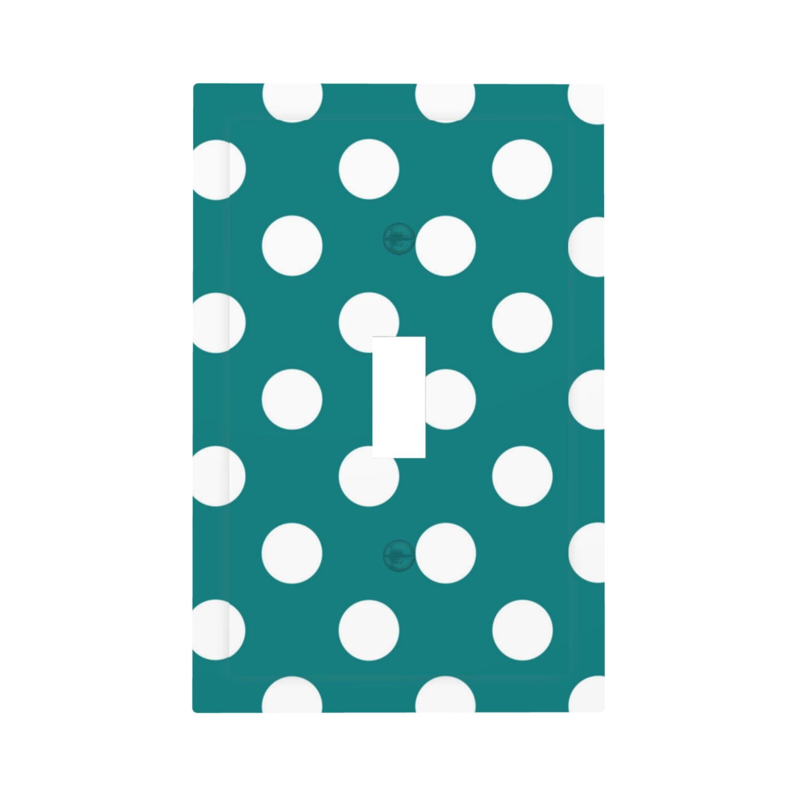 Fotbe Teal And White Polka Dot Print Duplex Receptacle Wall Plate, 1 ...