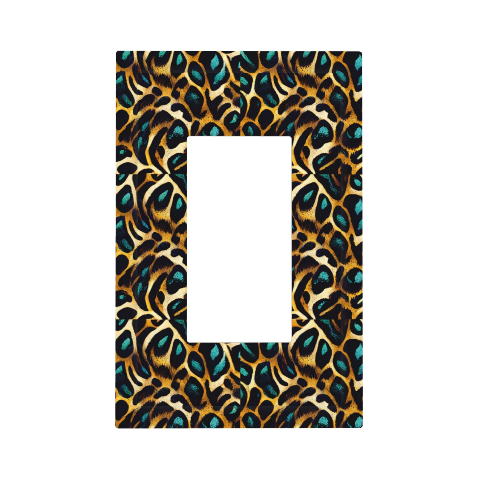 Fotbe Teal Leopard Print Duplex Receptacle Wall Plate, 1-Gang 5.0" x3.0 ...