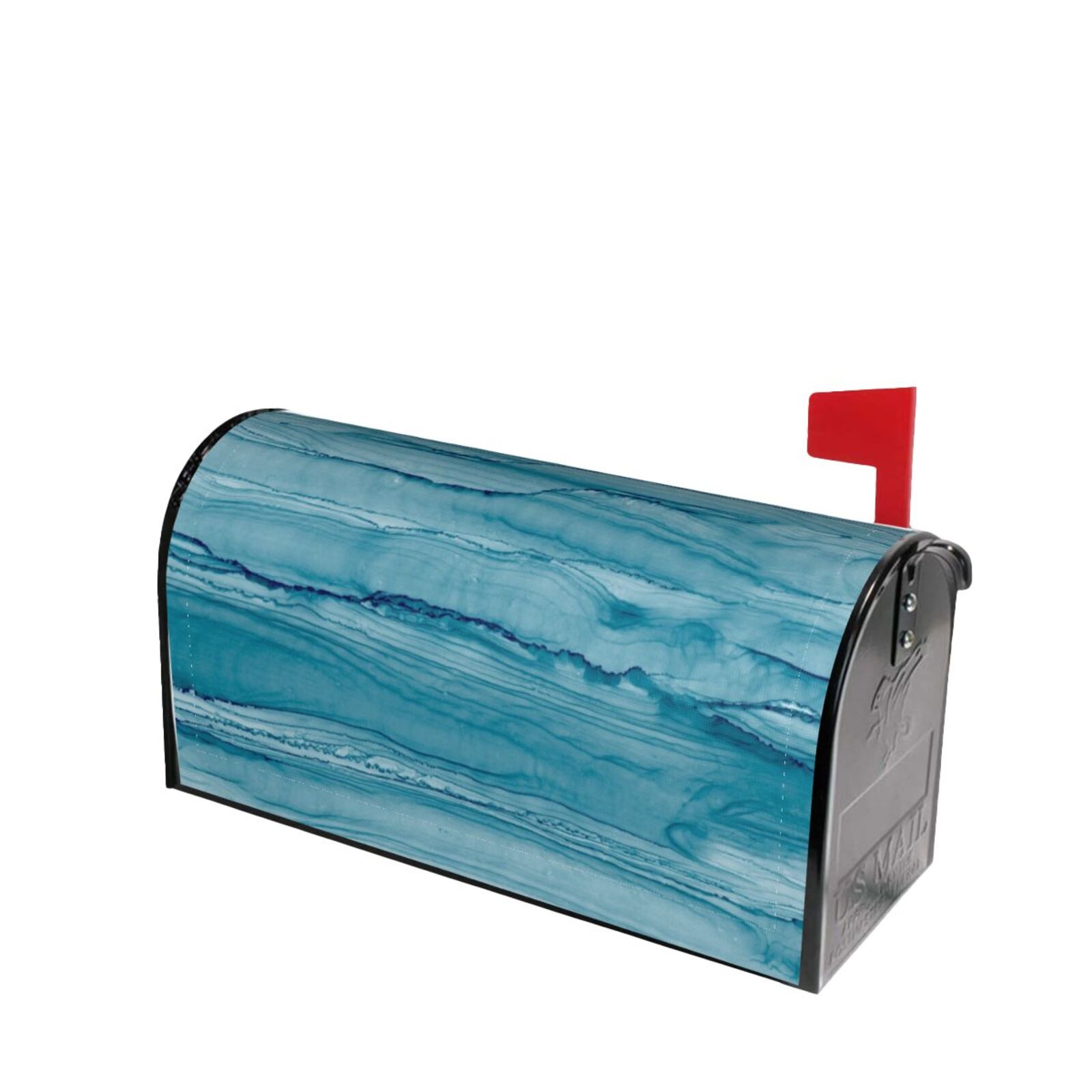 Fotbe Teal Turquoise Fluid Stripes Mailbox Covers Post Letter Box Cover ...