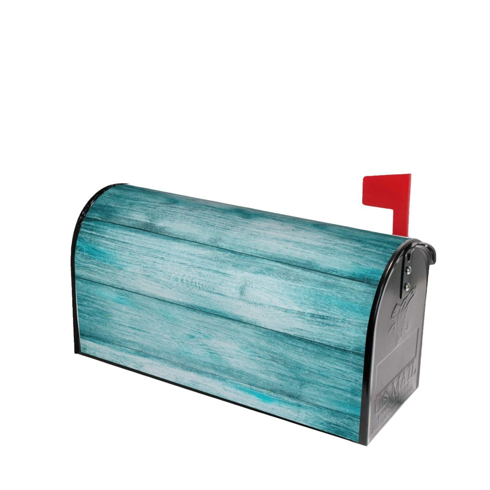 Fotbe Teal Turquoise Wood Mailbox Covers Post Letter Box Cover Garden ...