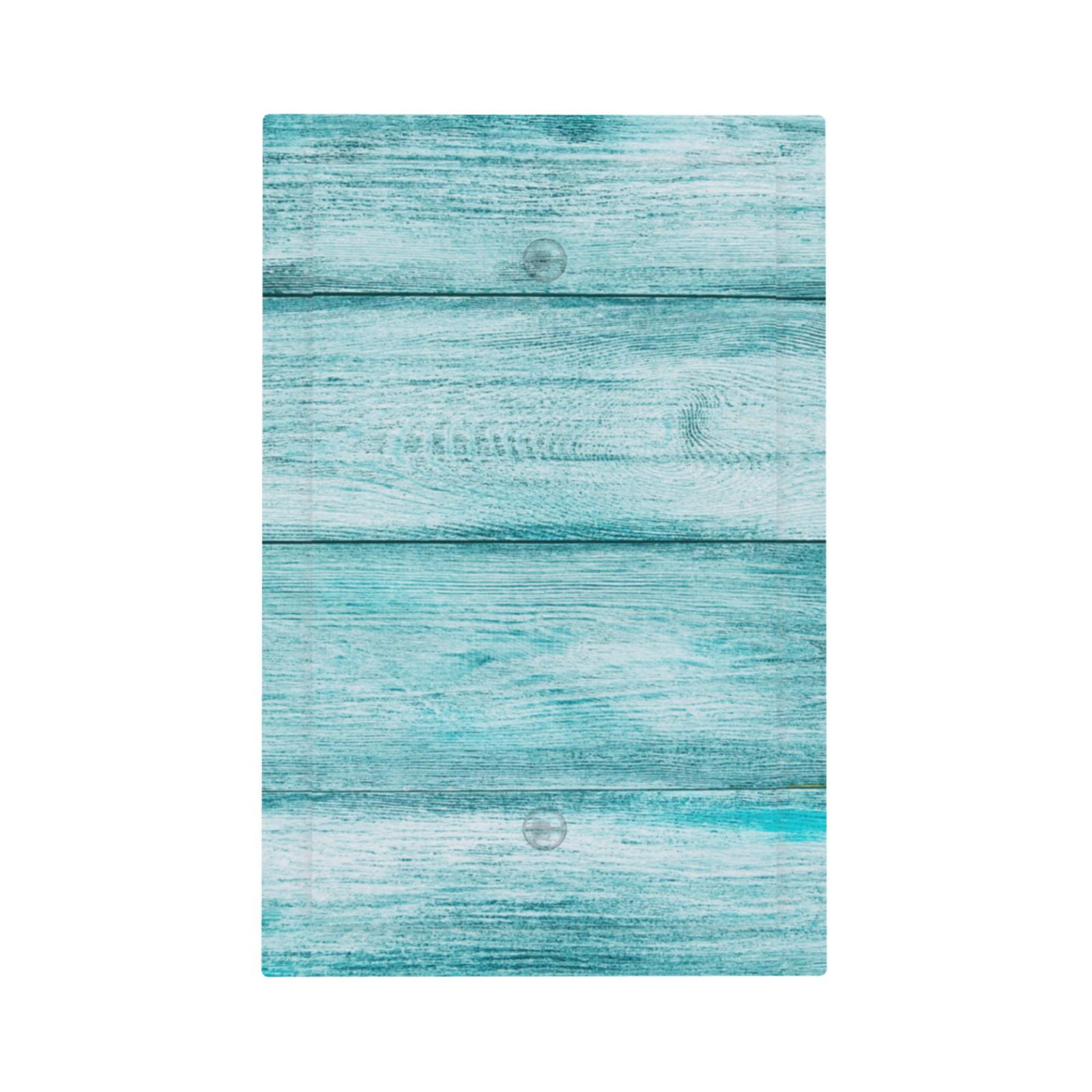 Fotbe Teal Turquoise Wood Print Duplex Receptacle Wall Plate, 1-Gang 5. ...