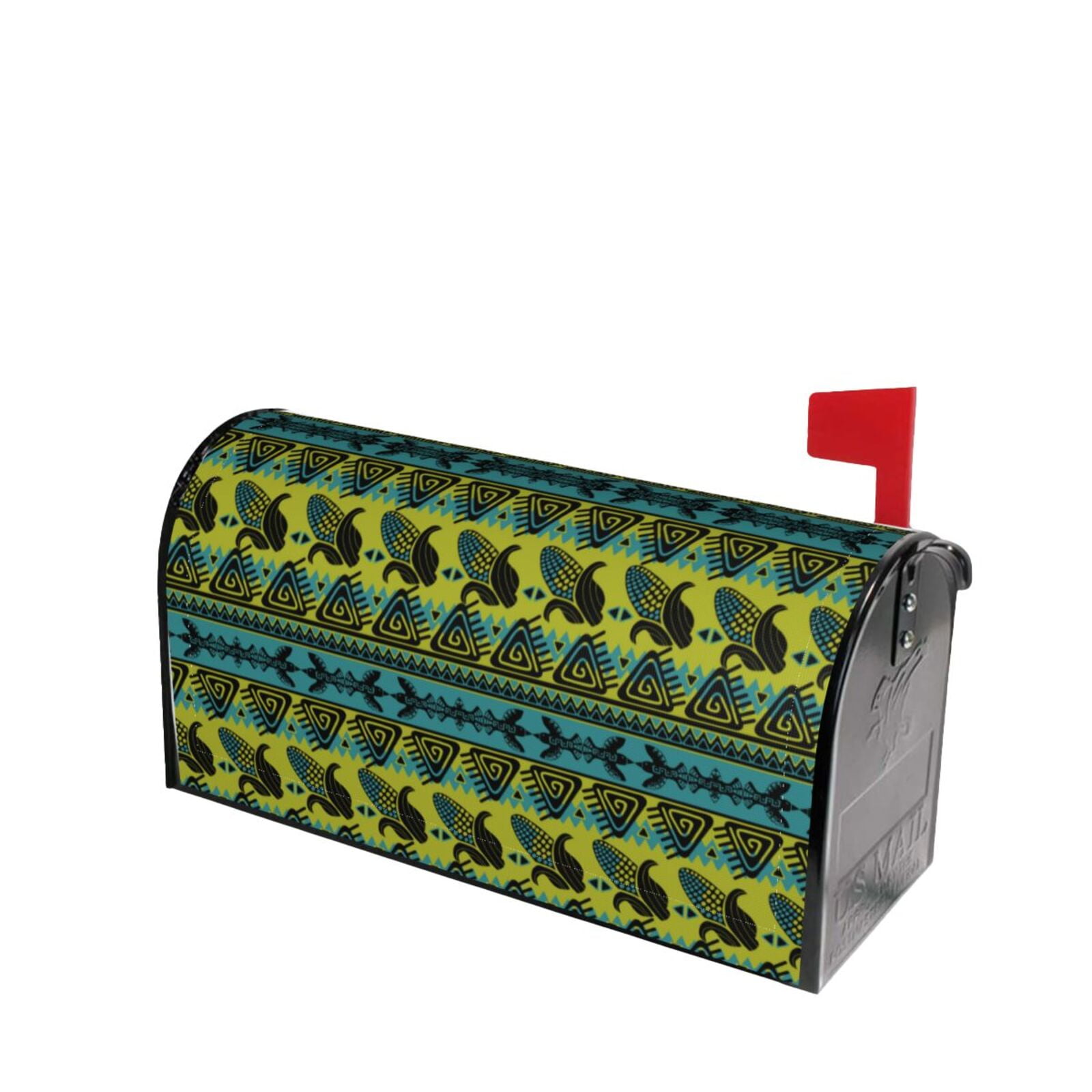 Fotbe Teal Vintage Corn Pattern Mailbox Covers Post Letter Box Cover ...