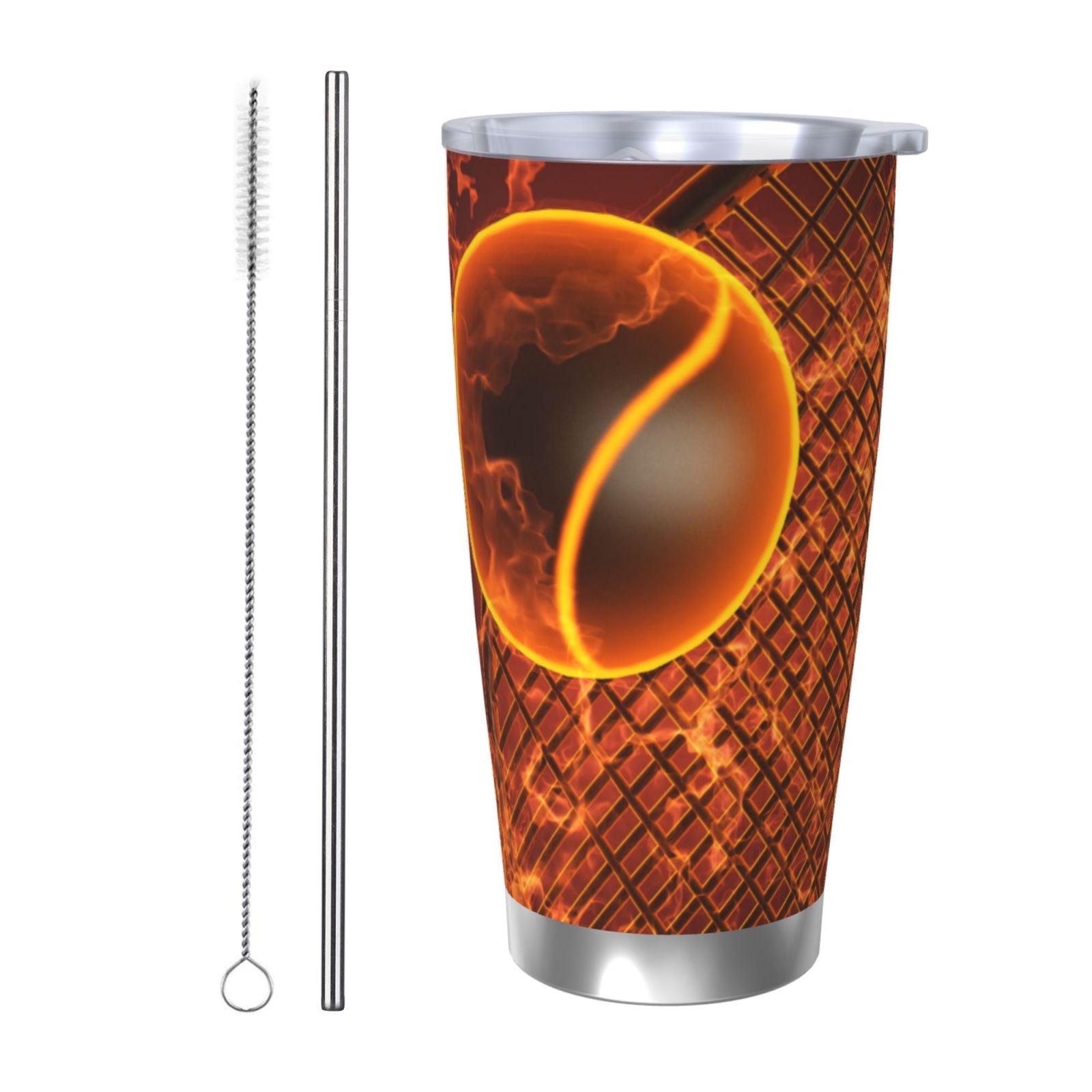 Fotbe Tennis Racket In Fire Pattern 20 oz Tumbler Stainless Steel ...