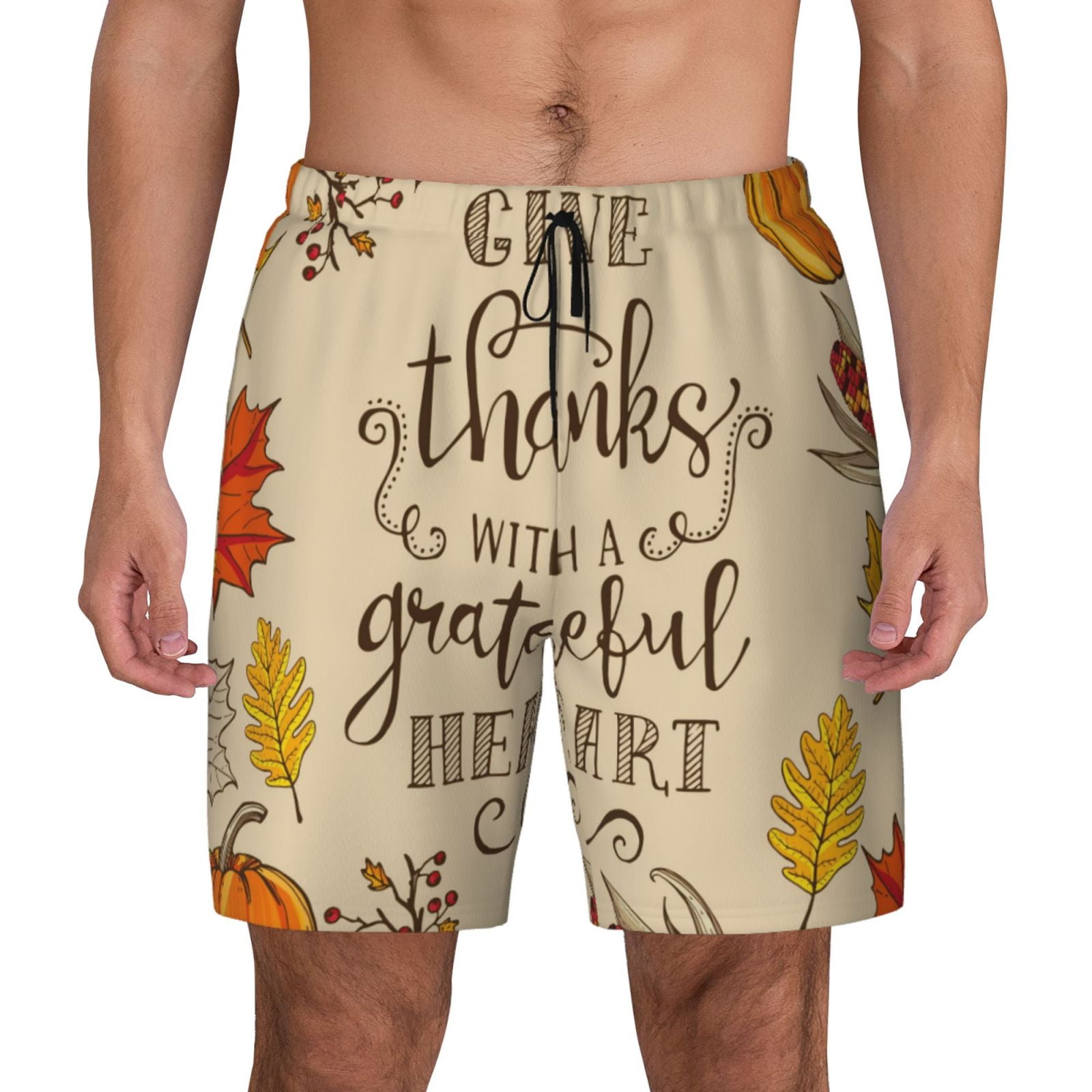 Fotbe Thanksgiving With A Grateful Heart Men’s Swim Trunks Quick Dry ...