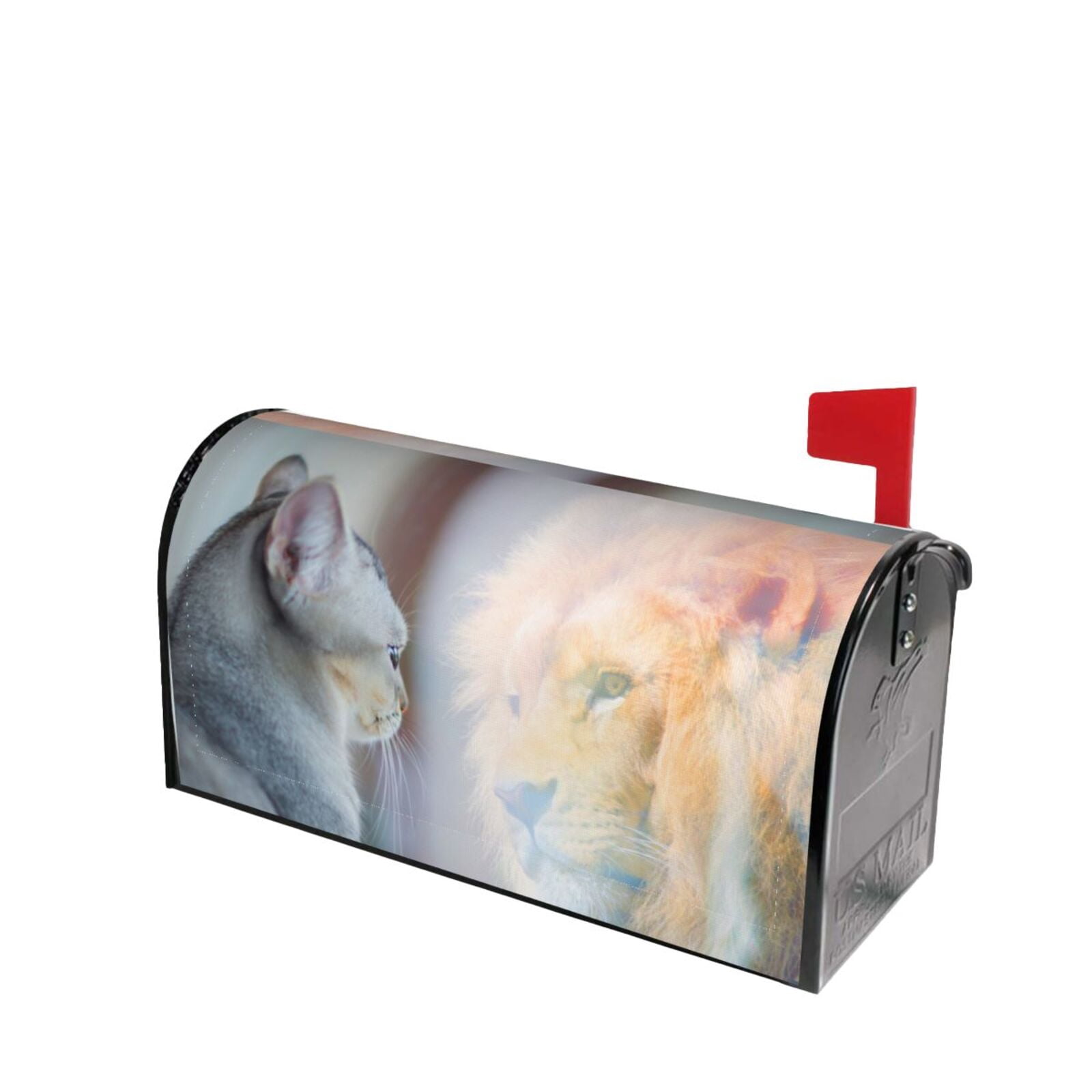 Fotbe The Cat Looks in the Mirror Mailbox Covers Post Letter Box Cover ...