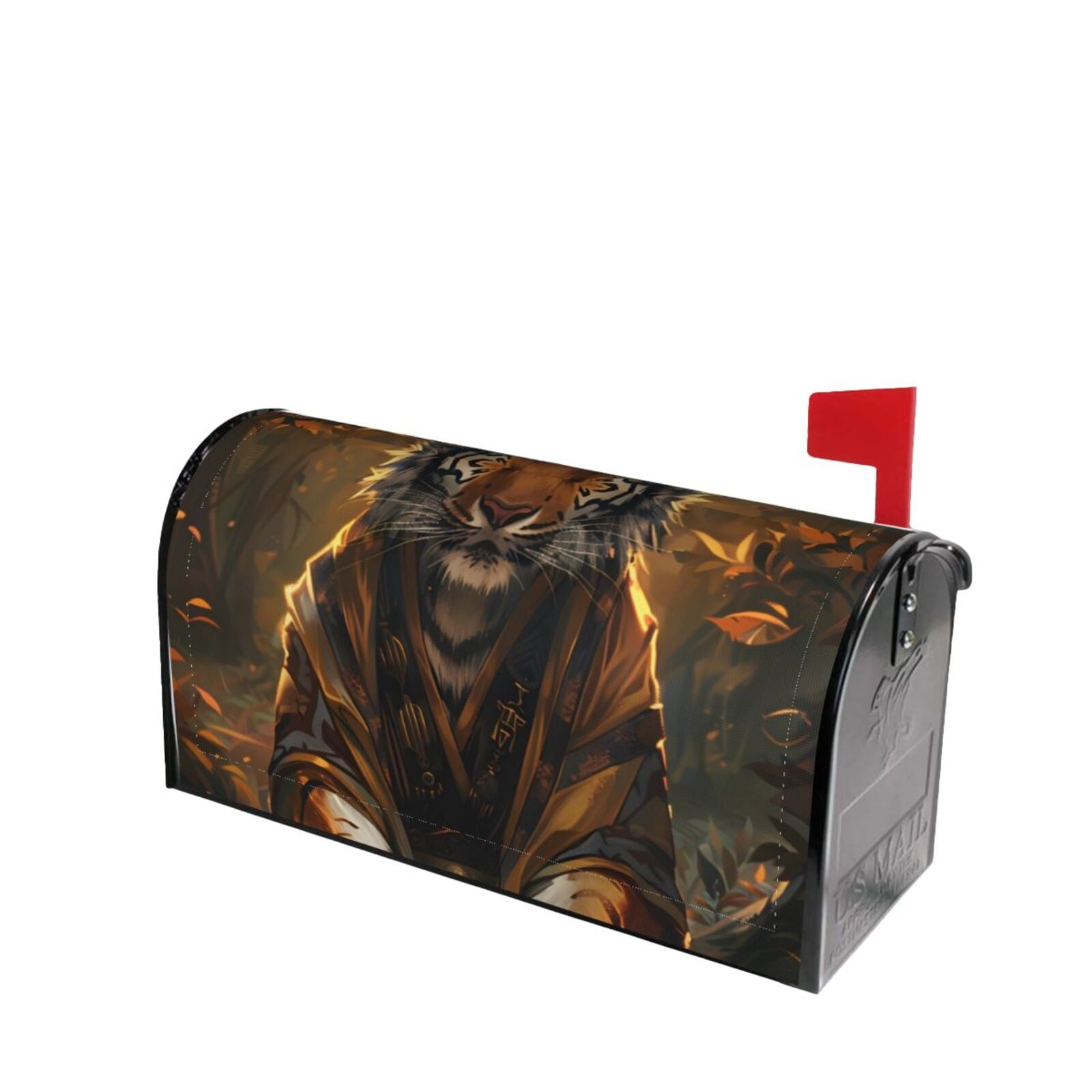 Fotbe Tiger In The Fallen Leaf Forest Mailbox Covers Post Letter Box ...