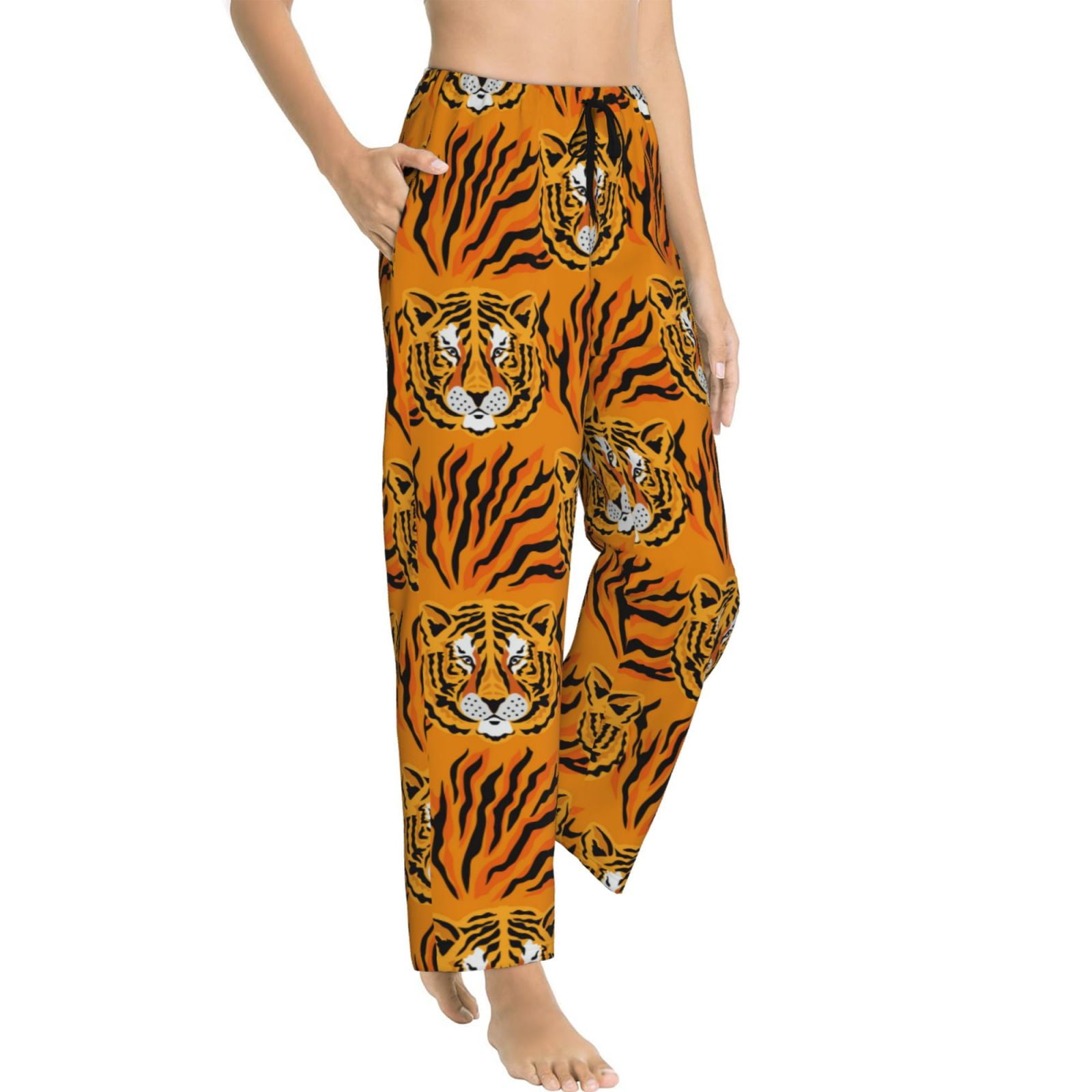 Fotbe Tiger Women's Pajama Pants,Sleepwear Pants,Pj Bottoms Drawstring ...