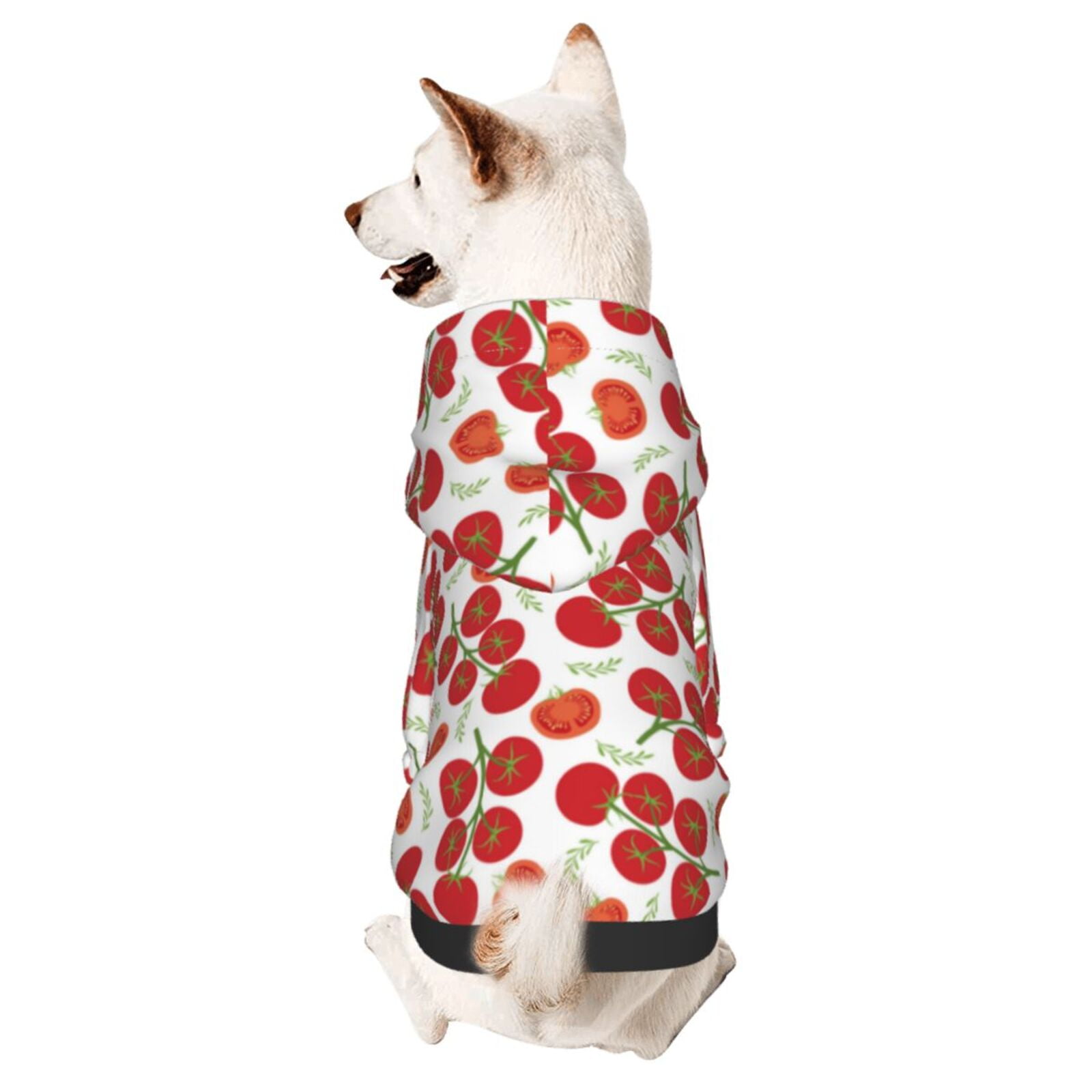 Fotbe Tomato Print Small Dog Sweater Hoodies Pet Grey Hooded Soft ...