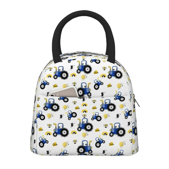 Fotbe Tractor And Vehicle Pattern Lunch Bag, Insulated Lunch Box, Small ...