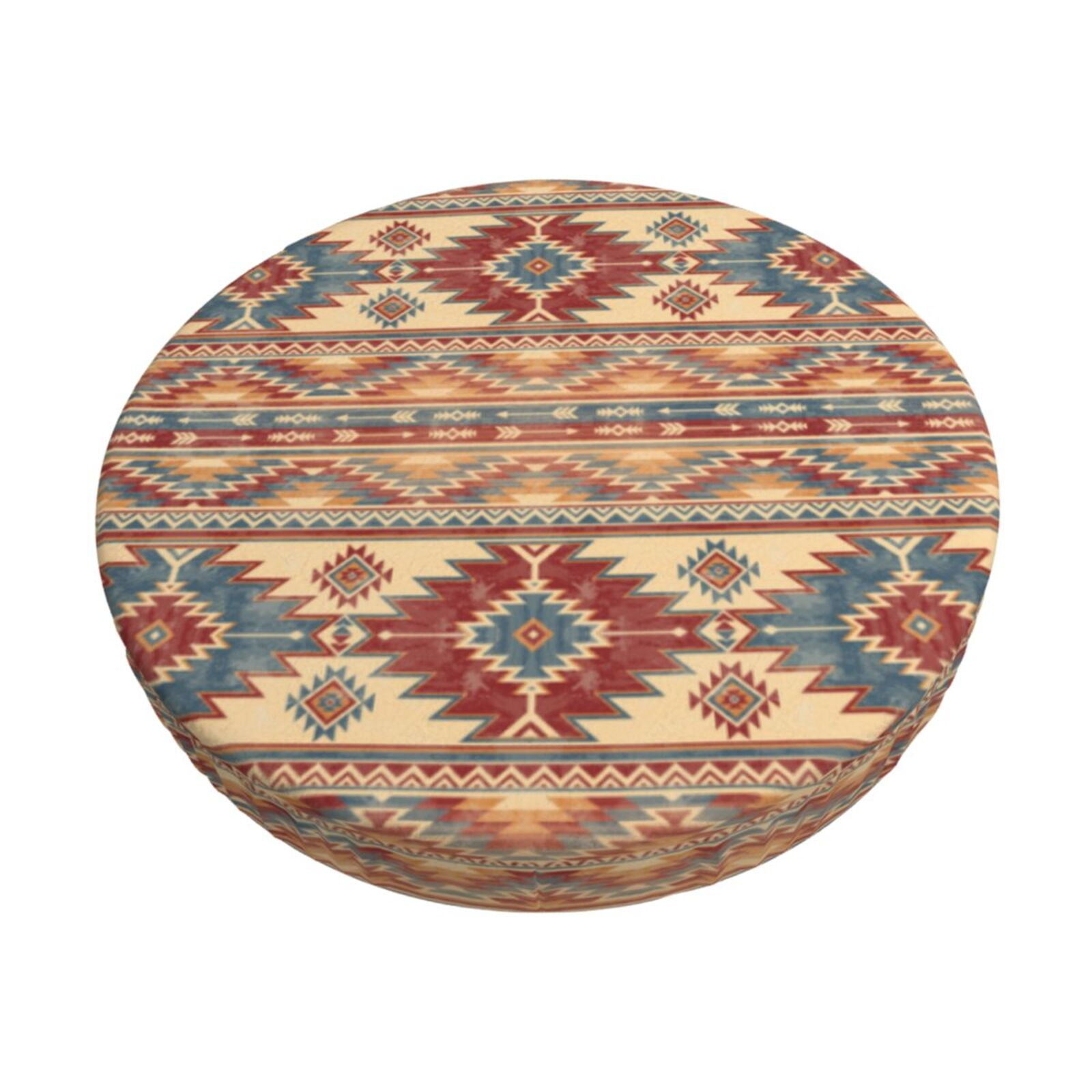 Fotbe Traditional Tribal Aztec Stool Covers Round,Waterproof Round Bar Stool Covers Bar Chair ...