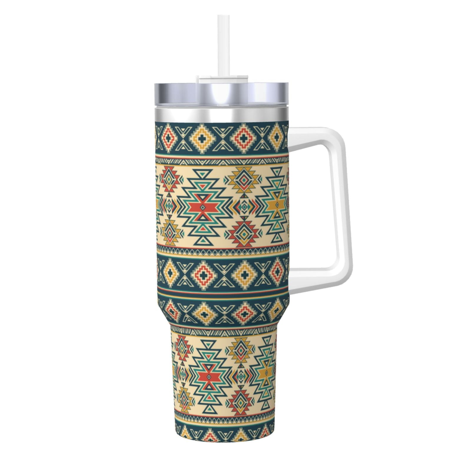 Fotbe Traditional Tribal Aztec1 Pattern 40oz Ice Bully With Handle And ...