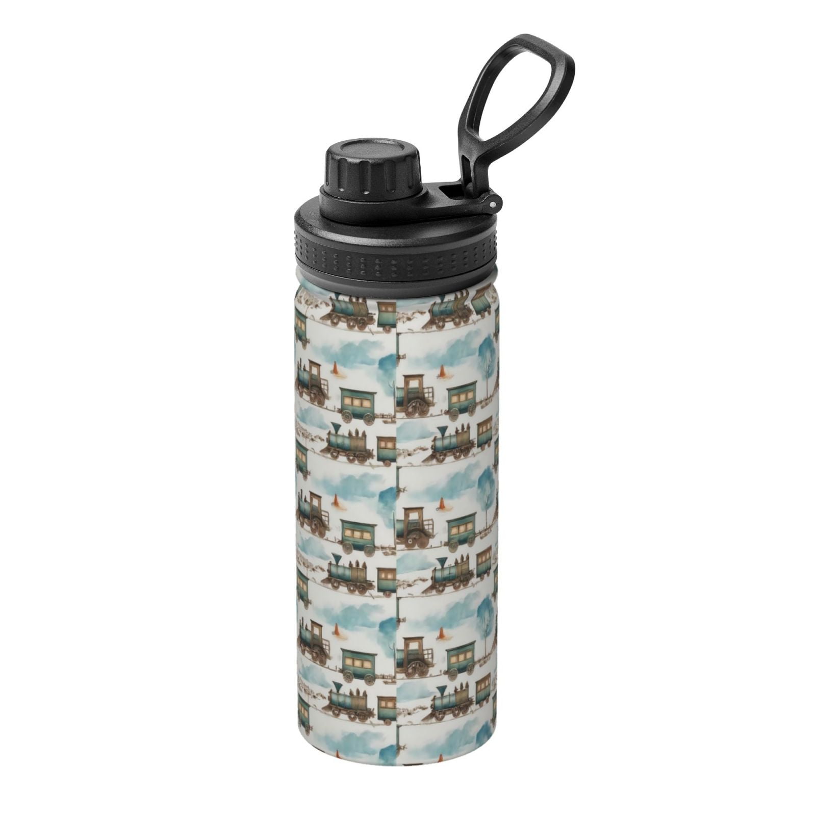 Fotbe Transport Train Pattern 18 Oz Sports Insulated Kettle Vacuum Cup ...
