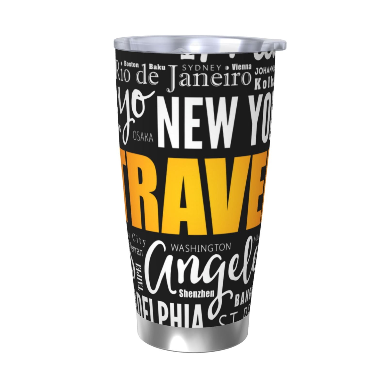 Fotbe Travel Pattern 20 oz Tumbler Stainless Steel Vacuum Insulated ...