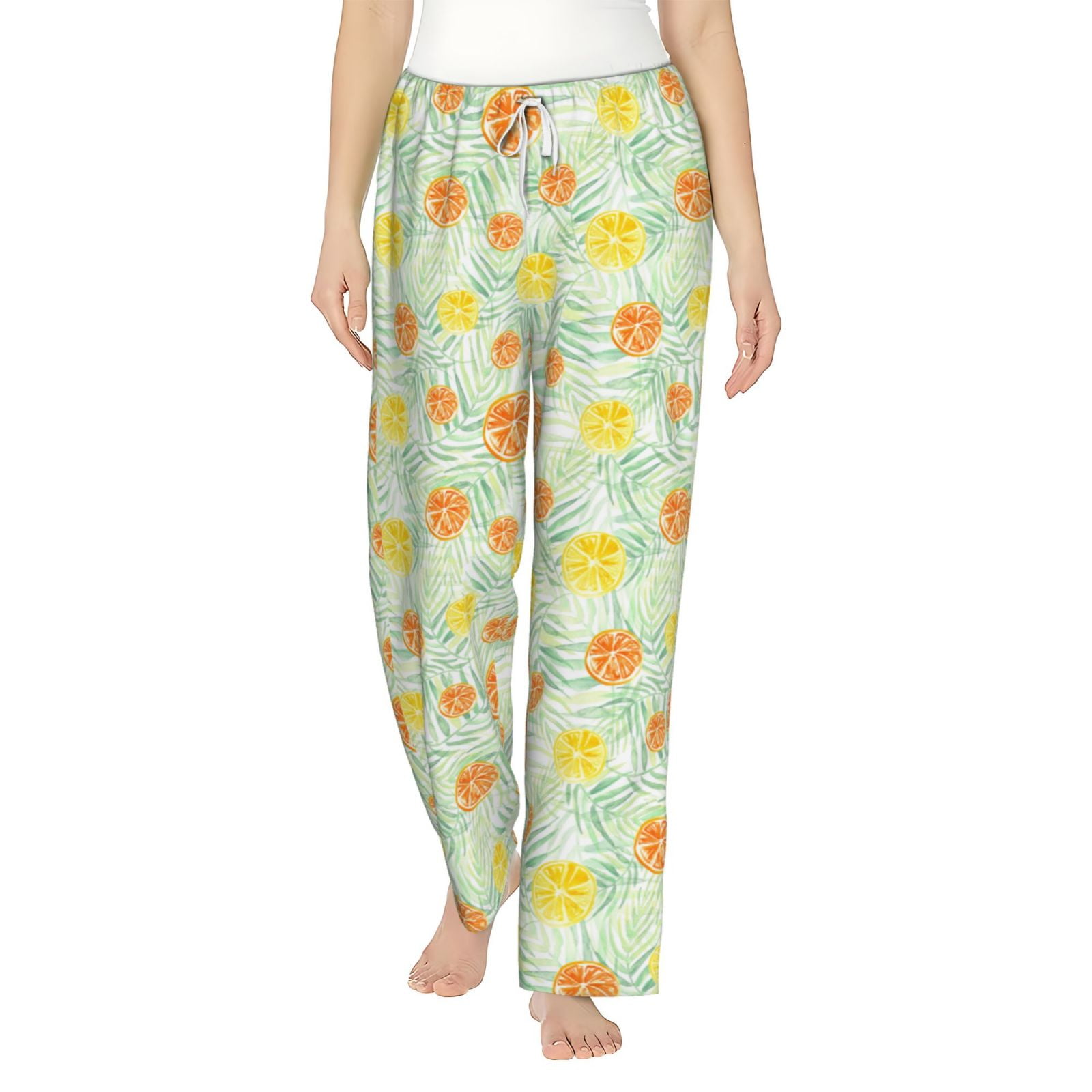 Fotbe Tree Palms Lemon Women's Pajama Pants,Sleepwear Pants,Pj Bottoms ...