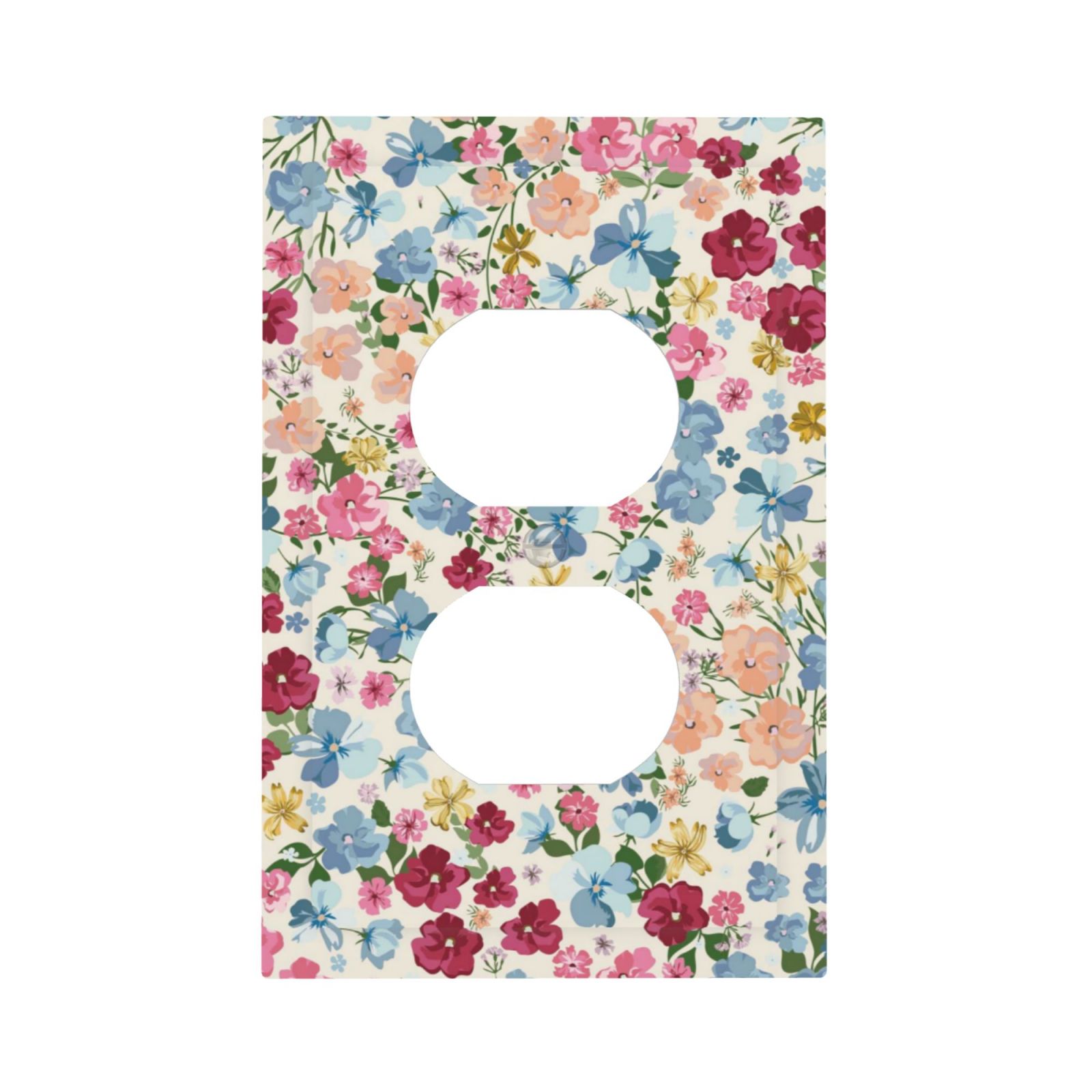 Fotbe Trendy Floral Design Print Duplex Receptacle Wall Plate, 1-Gang 5 ...