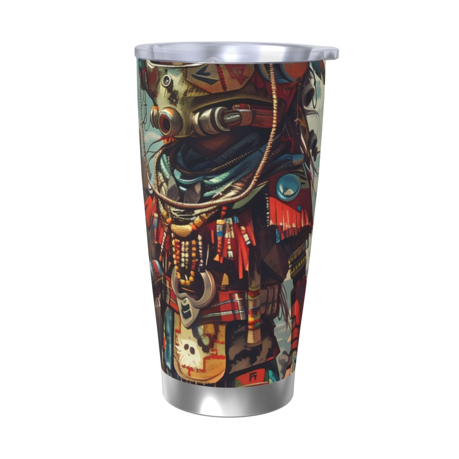 Fotbe Tribal Futuristic Warrior Pattern 20 oz Tumbler Stainless Steel Vacuum Insulated Coffee ...