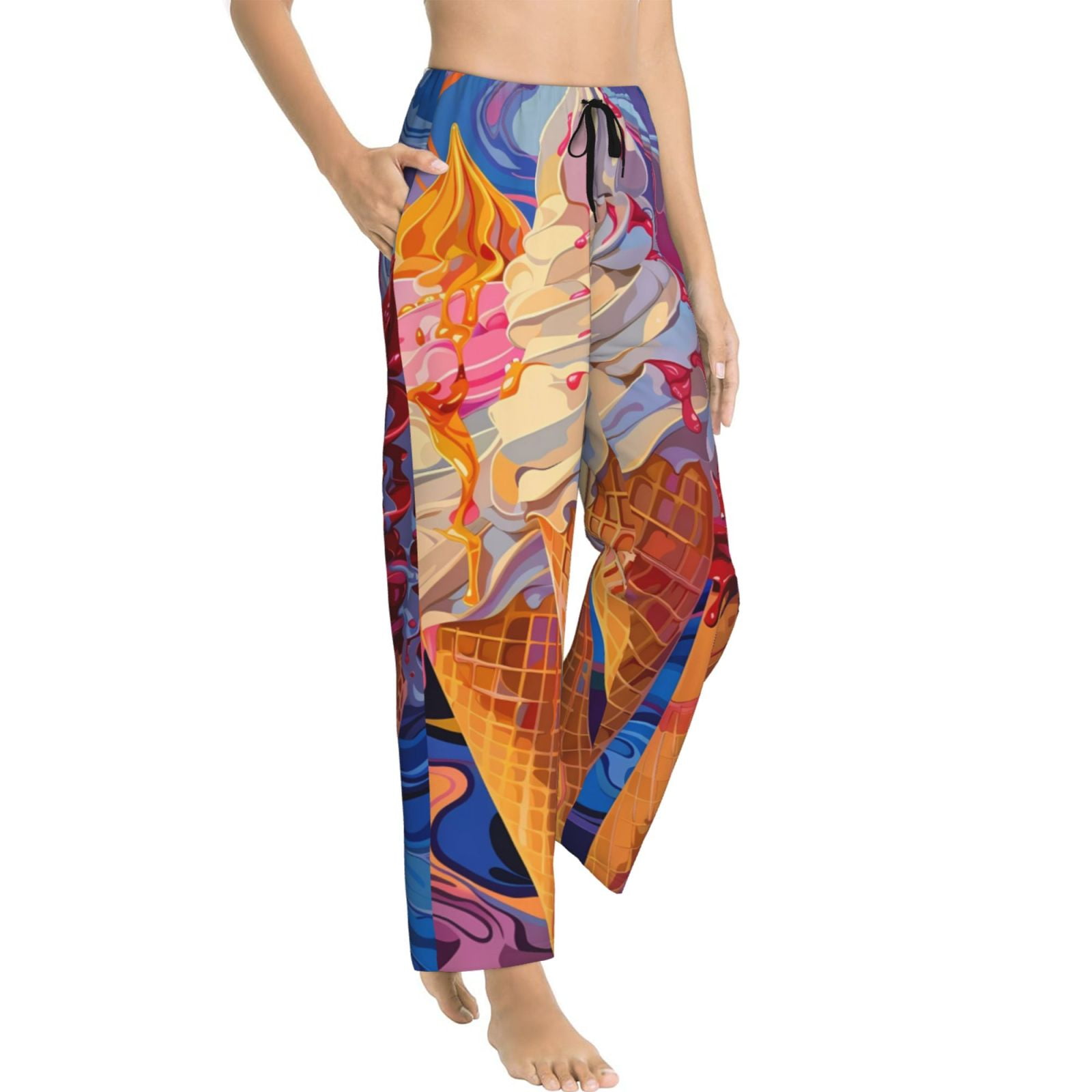 Fotbe Trio Of Dripping Cones Women's Pajama Pants,Sleepwear Pants,Pj ...