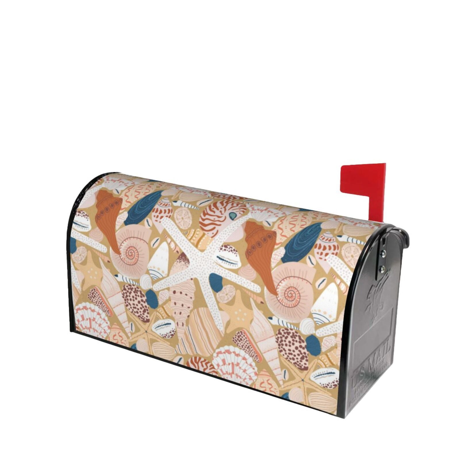 Fotbe Tropical Beach Sea Shell Mailbox Covers Post Letter Box Cover ...