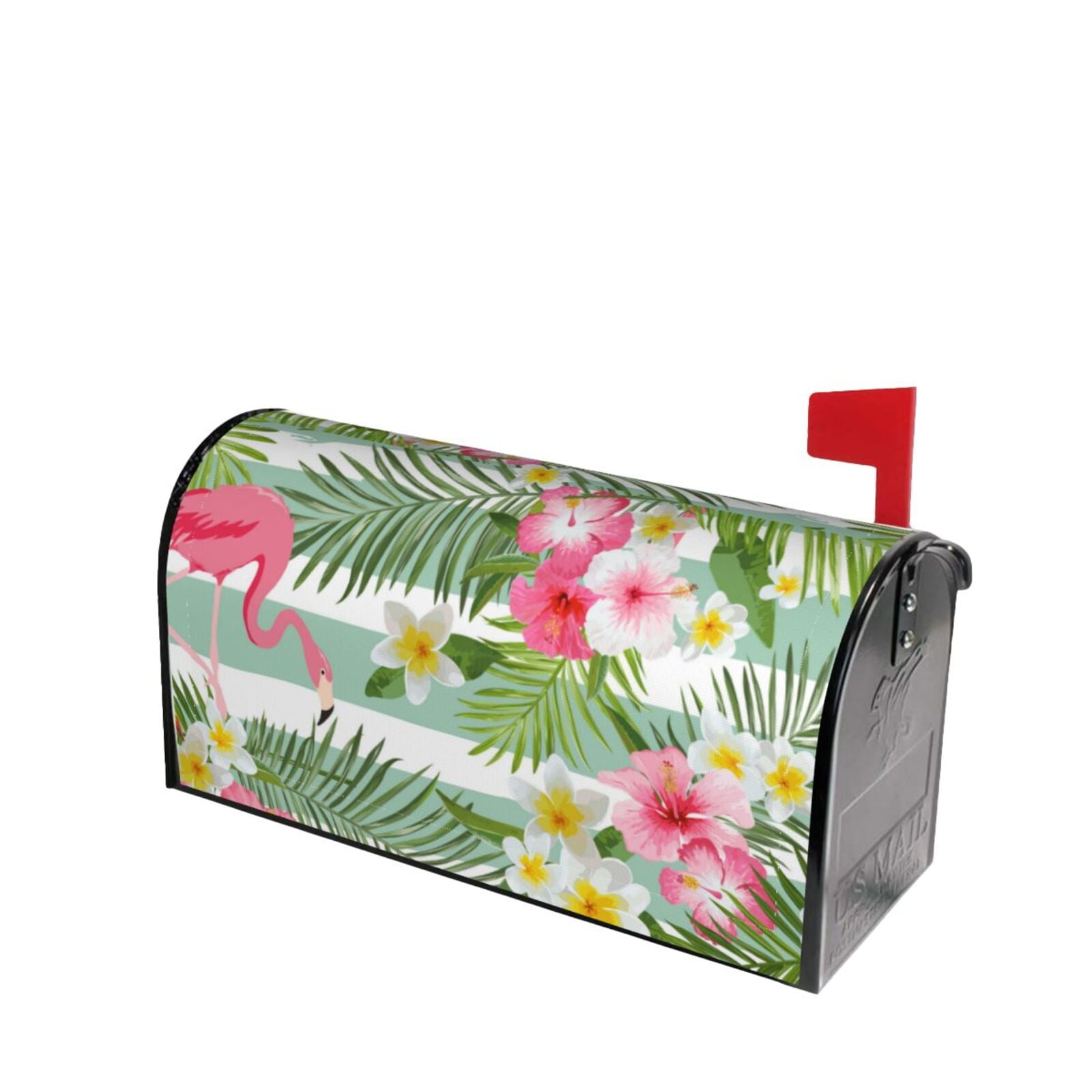 Fotbe Tropical Flamingo Mailbox Covers Post Letter Box Cover Garden ...