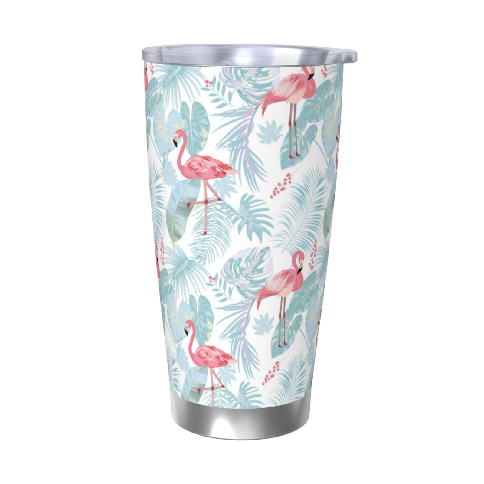 Fotbe Tropical Flamingo Pattern 20 oz Tumbler Stainless Steel Vacuum ...