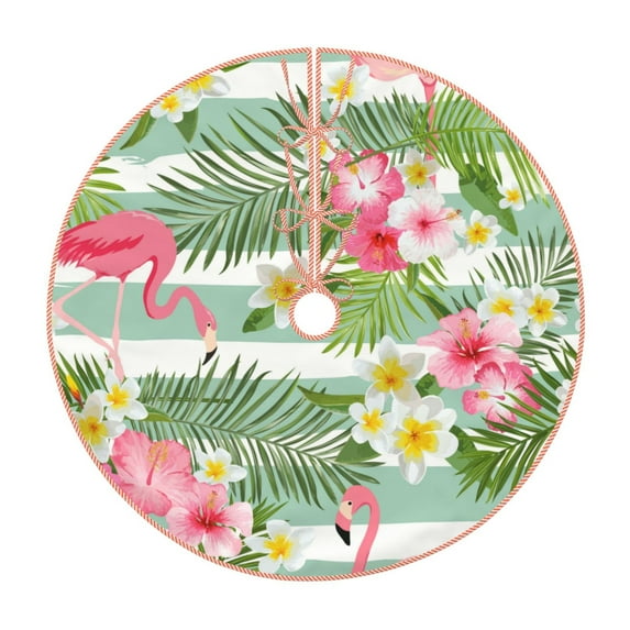Fotbe Tropical Flamingo Pattern Christmas Tree Skirt, Tree Skirts Plush ...