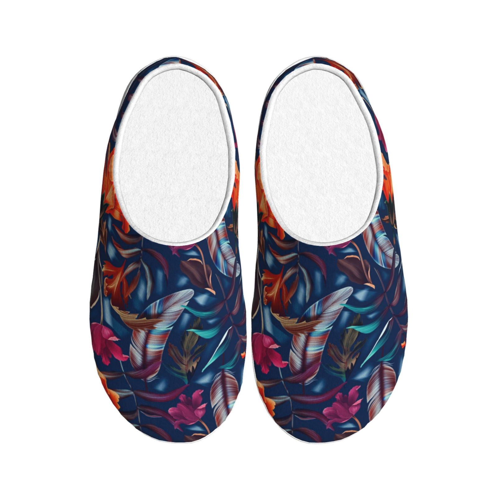 Fotbe Tropical Flower Pattern Women's Fuzzy Curly Fur Memory Foam ...
