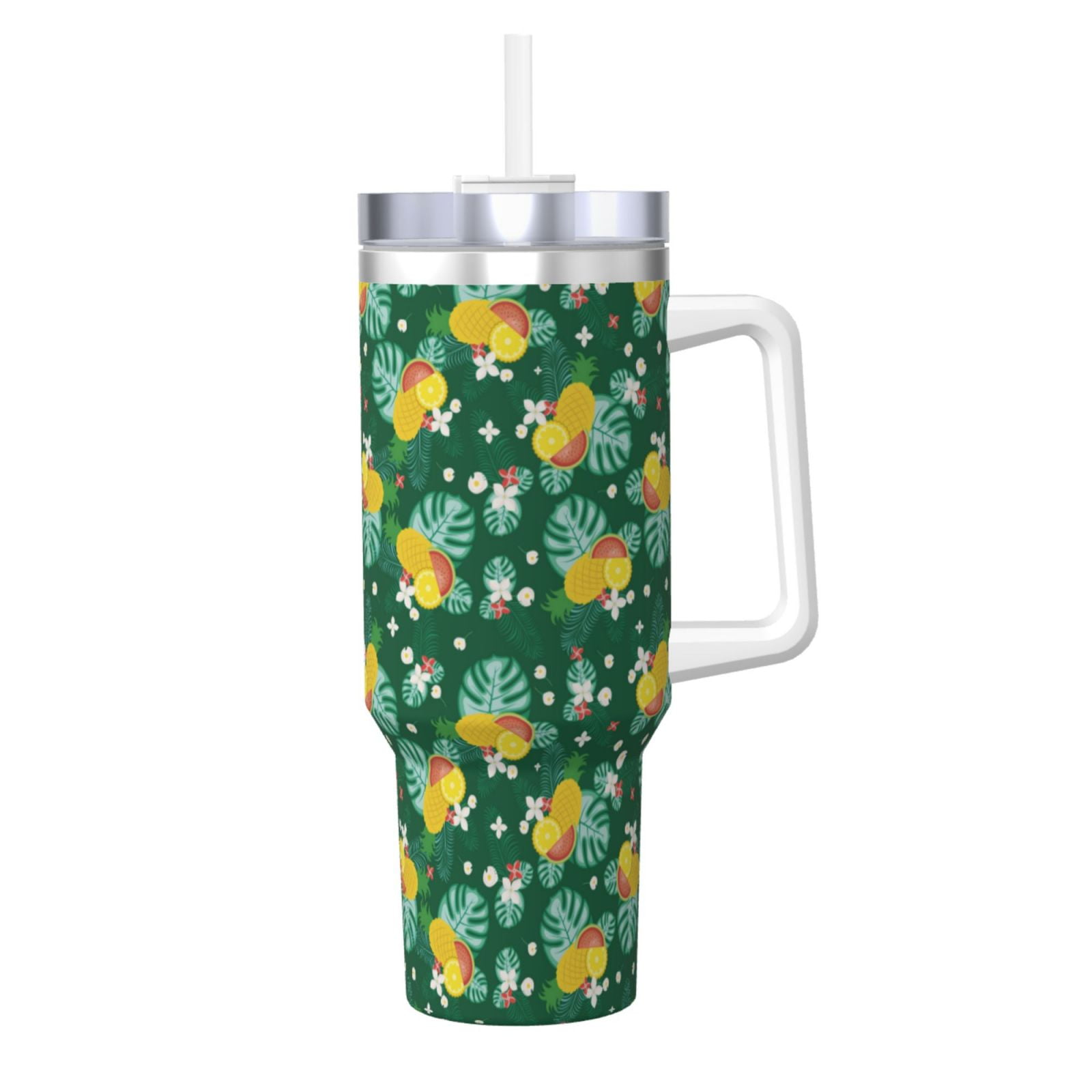 Fotbe Tropical Fruit Pattern 40oz Ice Bully With Handle And Straw ...
