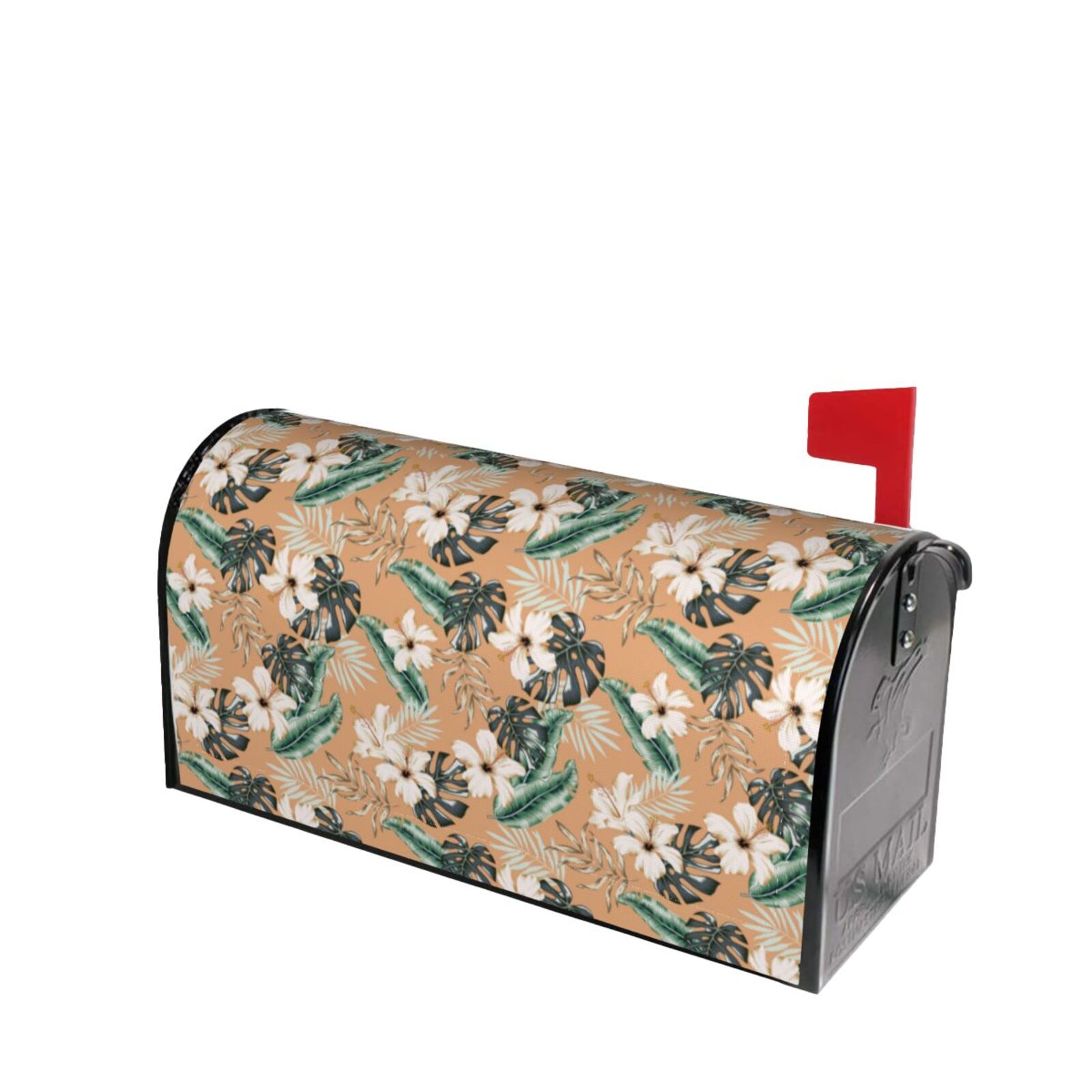 Fotbe Tropical Leaves Flower Mailbox Covers Post Letter Box Cover ...