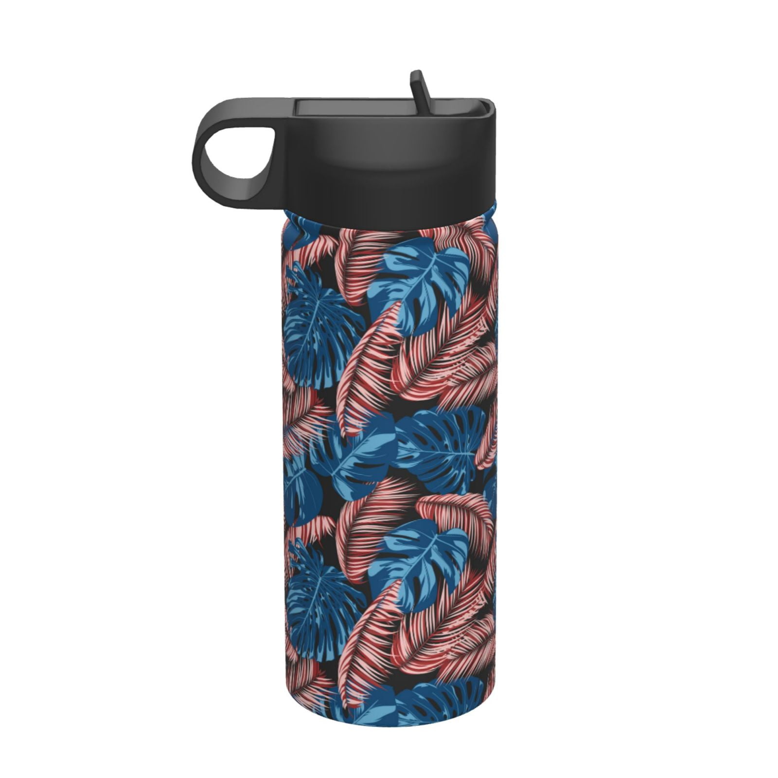 Fotbe Tropical Leaves Pattern 18oz Sports Insulated Kettle Stainless ...