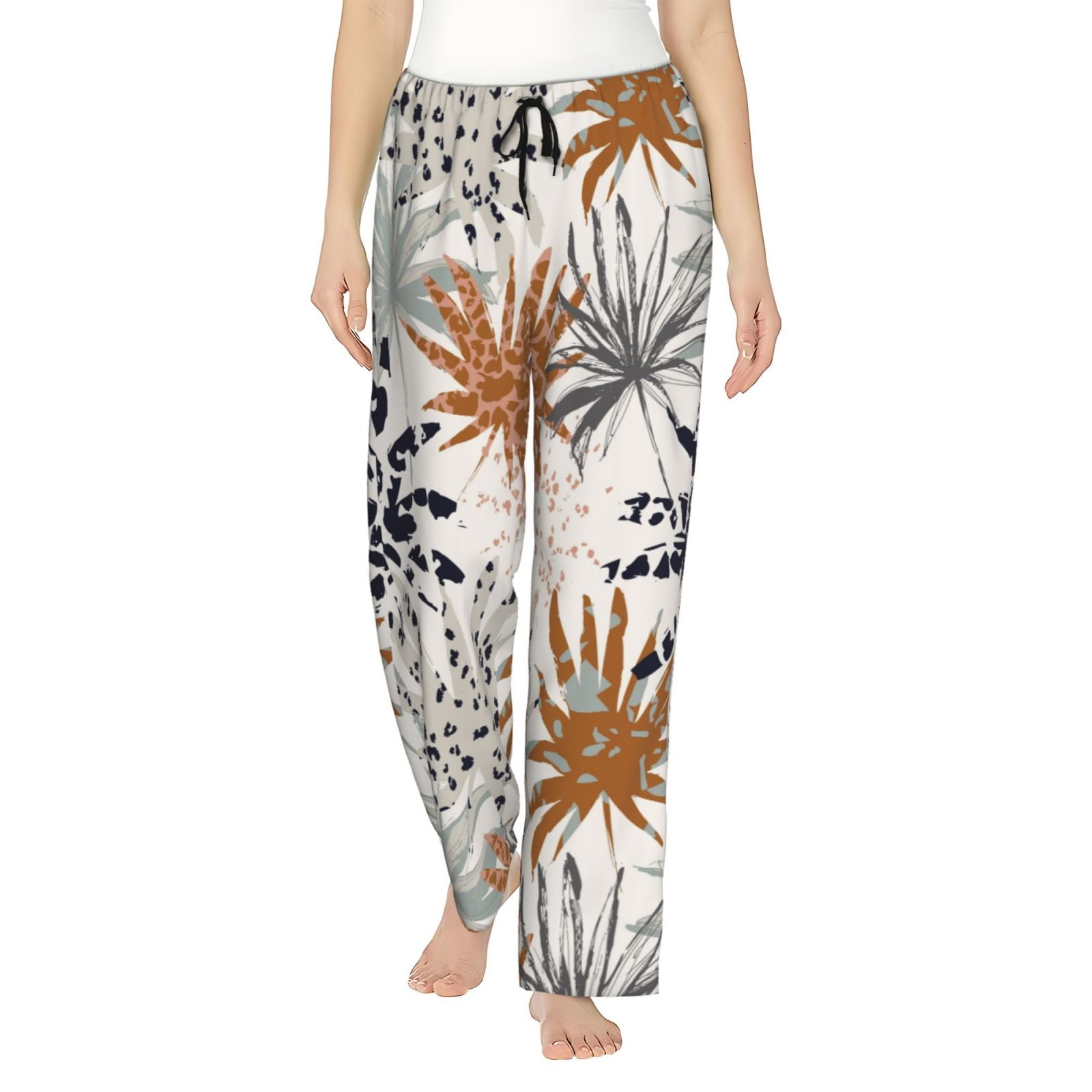 Fotbe Tropical Leaves Women's Pajama Pants,Sleepwear Pants,Pj Bottoms ...