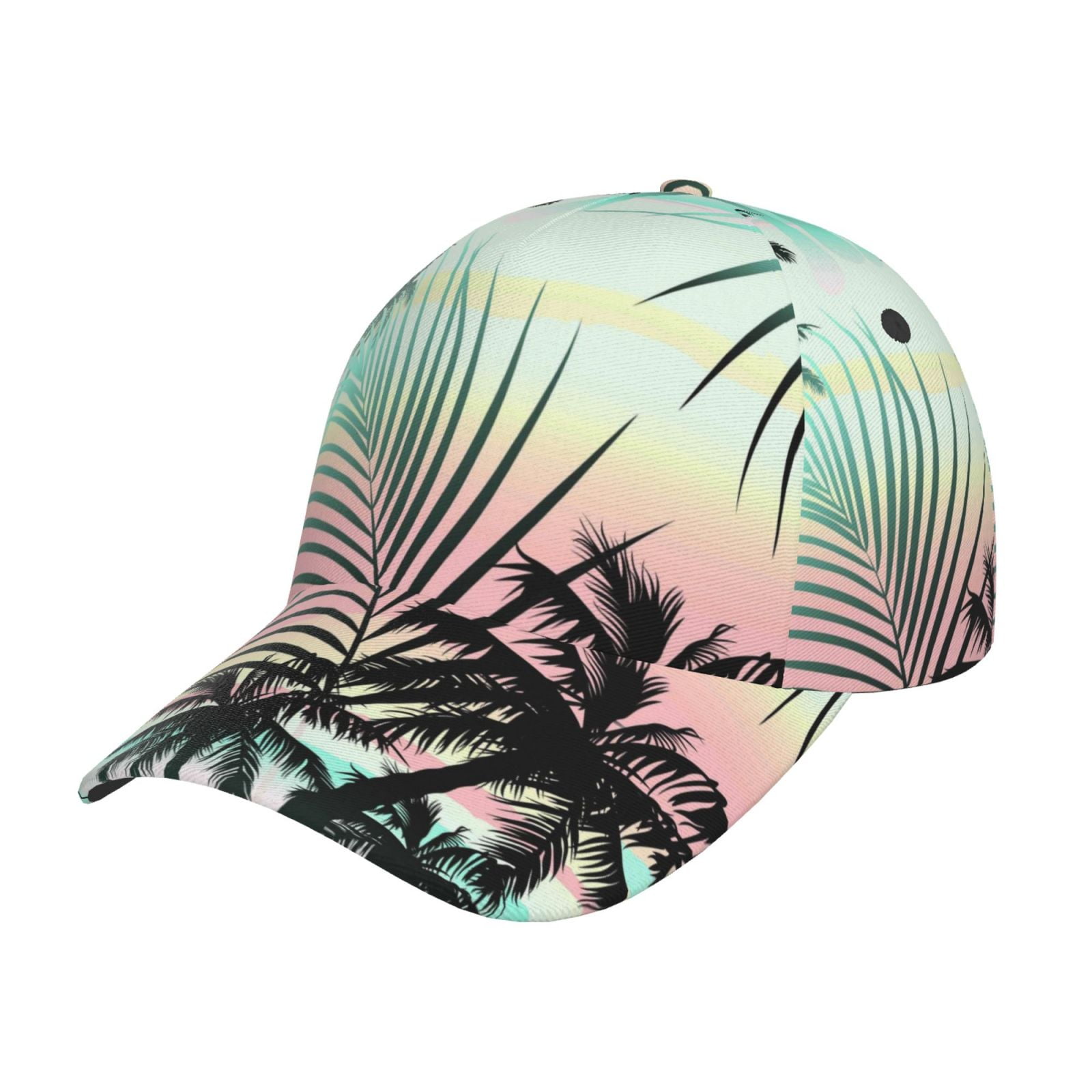 Fotbe Tropical Summer Palm Baseball Cap, Tropical Summer Palm Print Dad ...