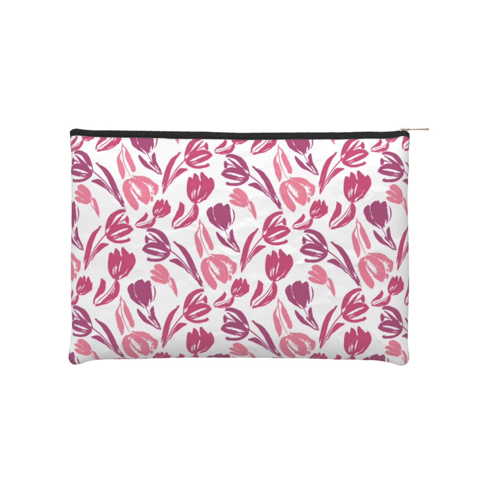 Fotbe Tulips Flowers Reusable Cosmetic Bag Makeup Bag for Women Large ...