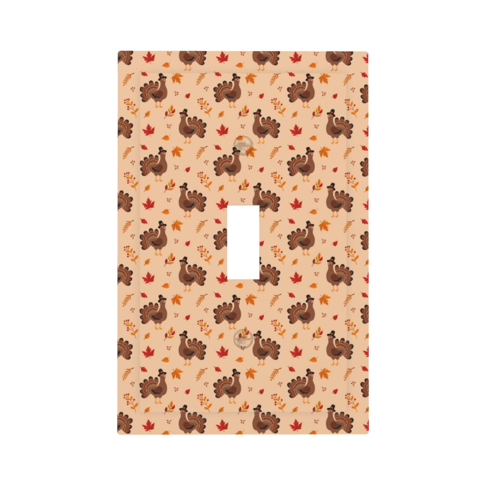 Fotbe Turkey And Autumn Leaves Print Duplex Receptacle Wall Plate, 1 ...