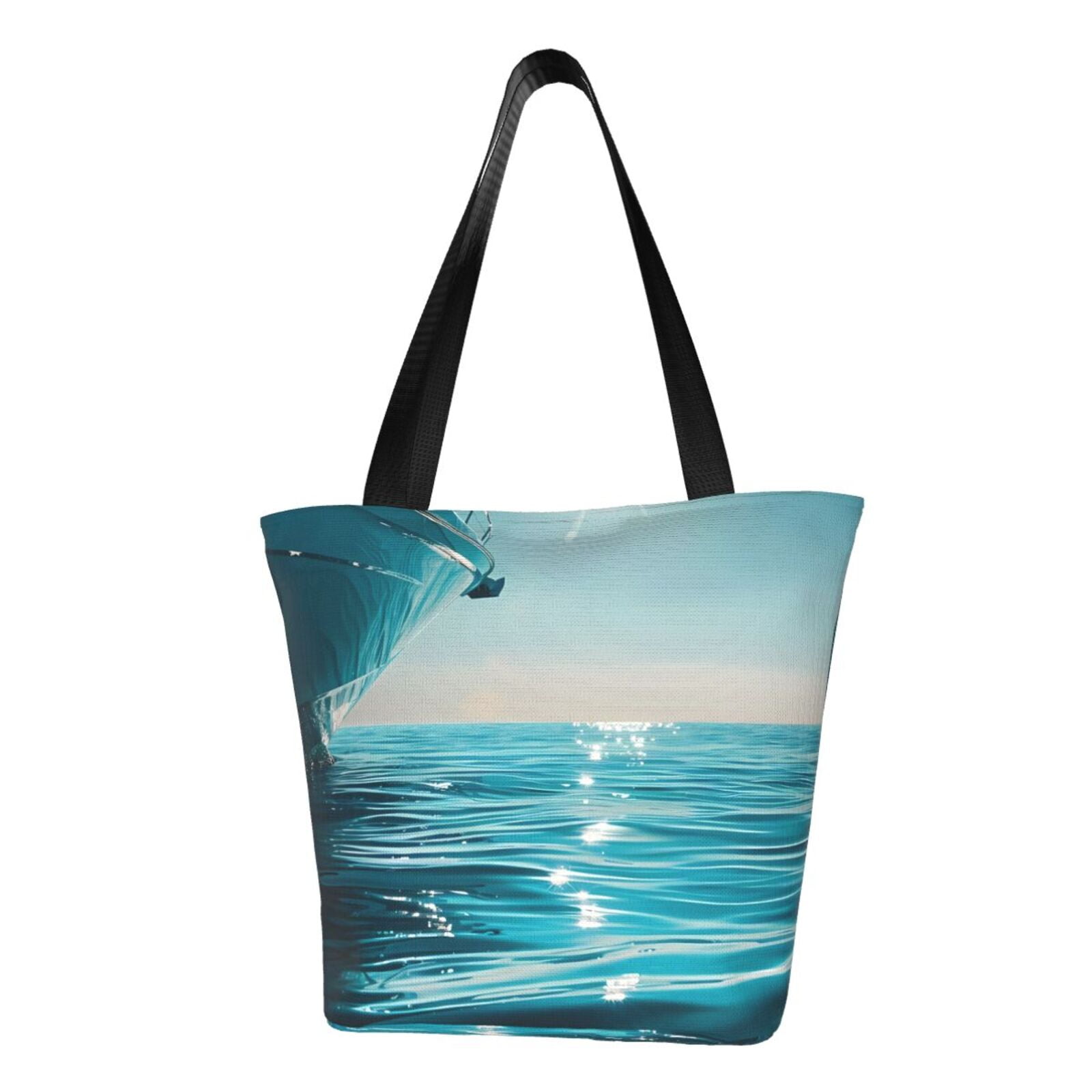 Fotbe Turquoise Ocean Reflection Pattern Beach Tote,Shoulder Handbag ...