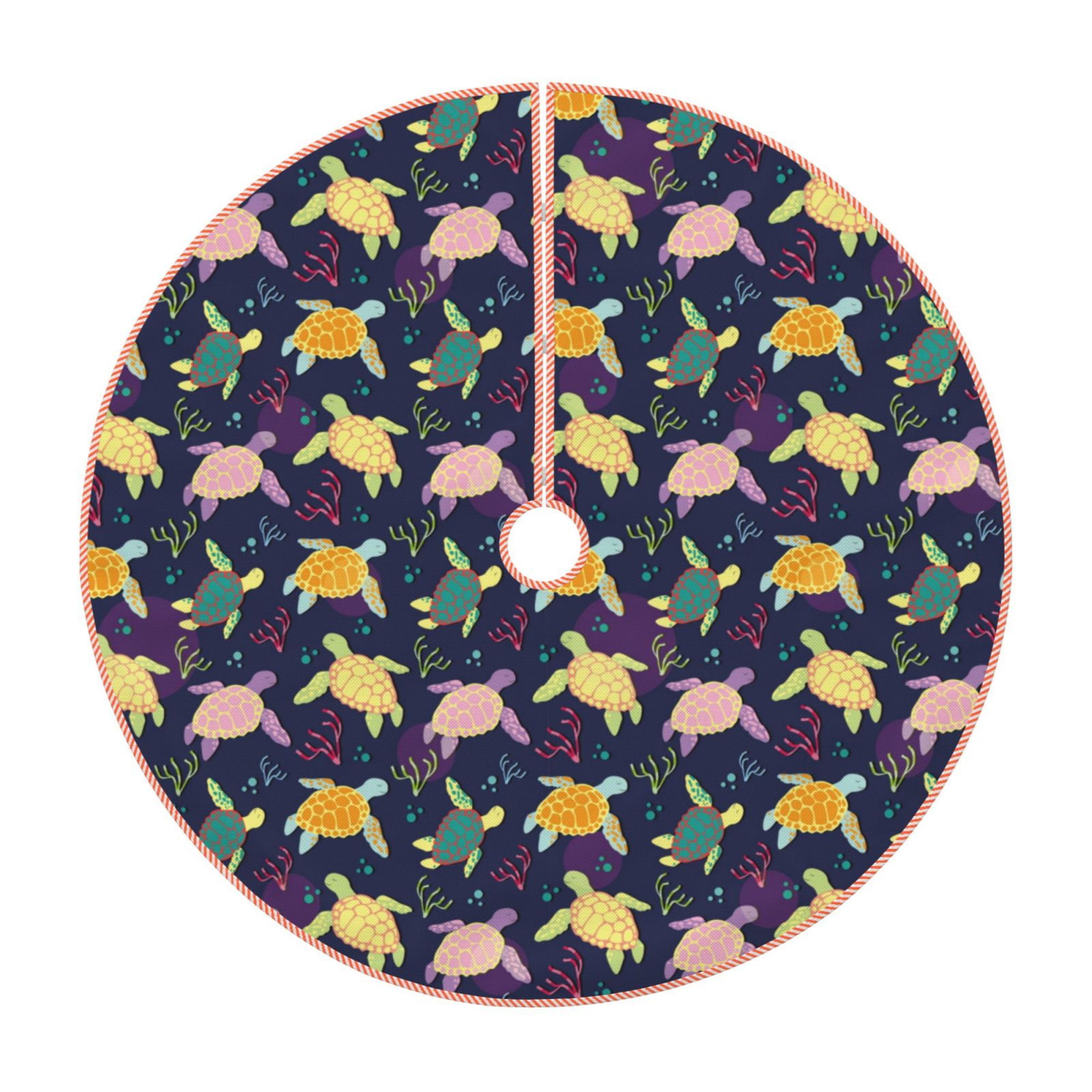 Fotbe Turtle Pattern Christmas Tree Skirt, Tree Skirts Plush Christmas ...