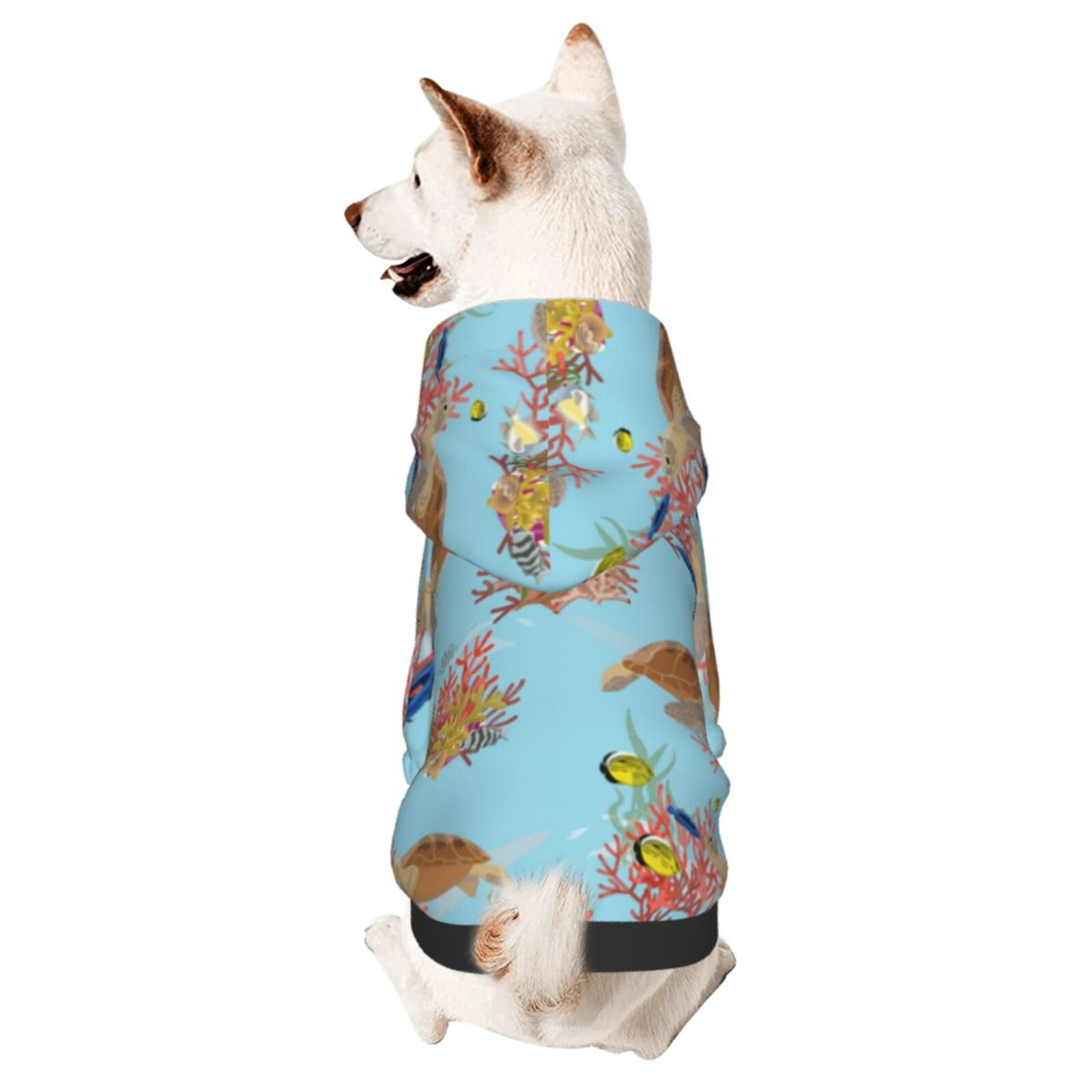 Fotbe Turtles And Corals Print Small Dog Sweater Hoodies Pet Grey ...