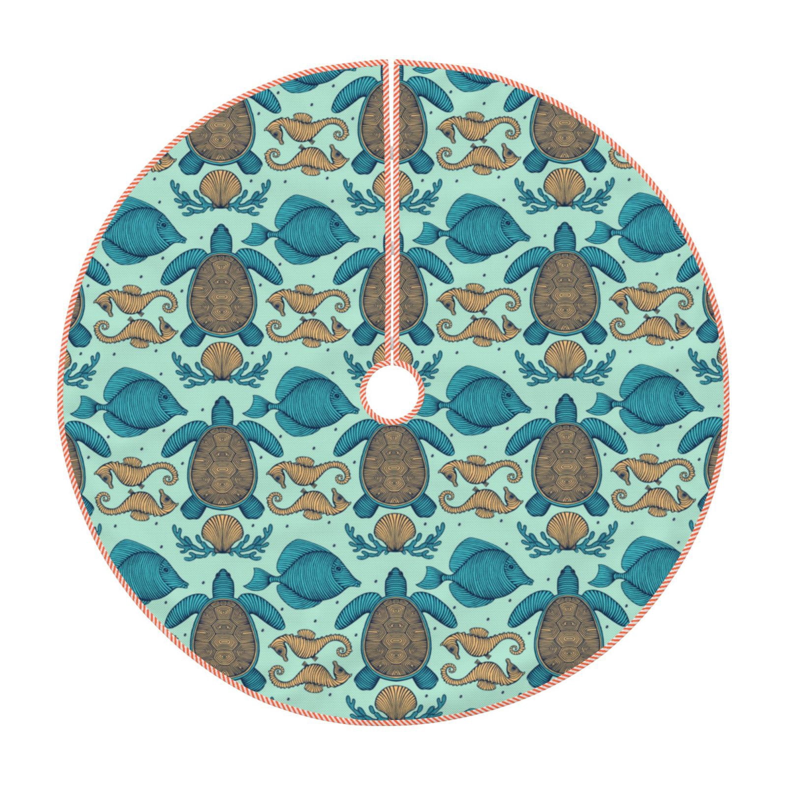 Fotbe Turtles And Seahorses Pattern Christmas Tree Skirt, Tree Skirts ...