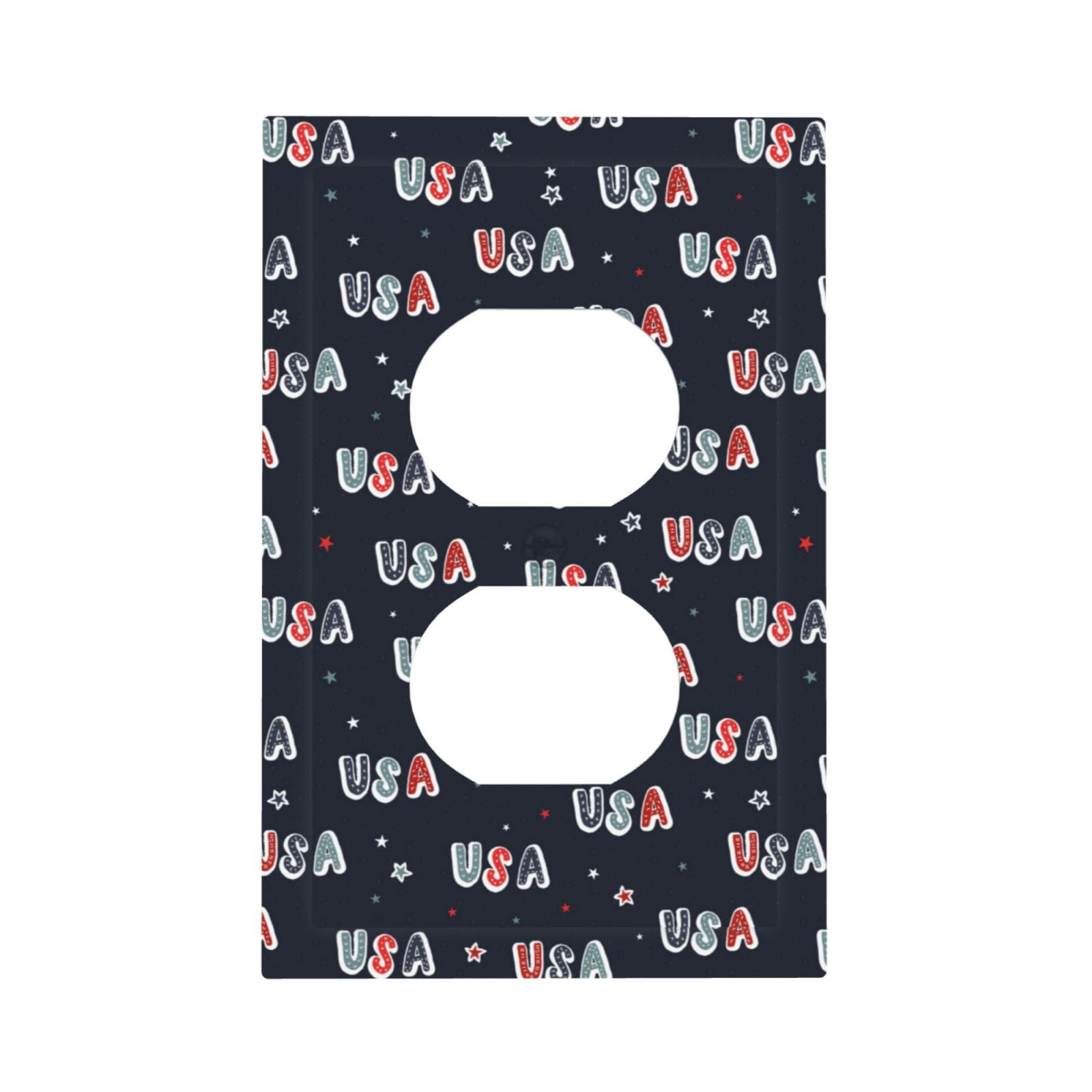 Fotbe USA Print Duplex Receptacle Wall Plate, 1-Gang 5.0" x3.0" Wall ...