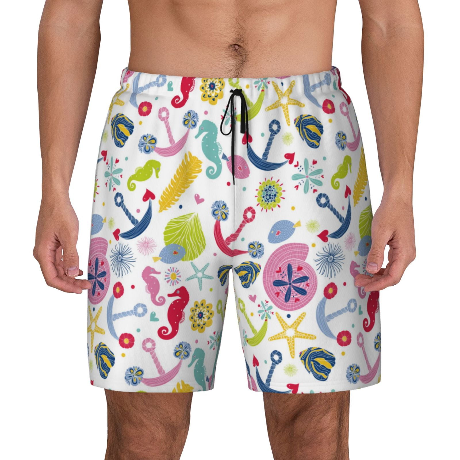 Fotbe Undersea Seahorse Men’s Swim Trunks Quick Dry Swim Shorts Board ...