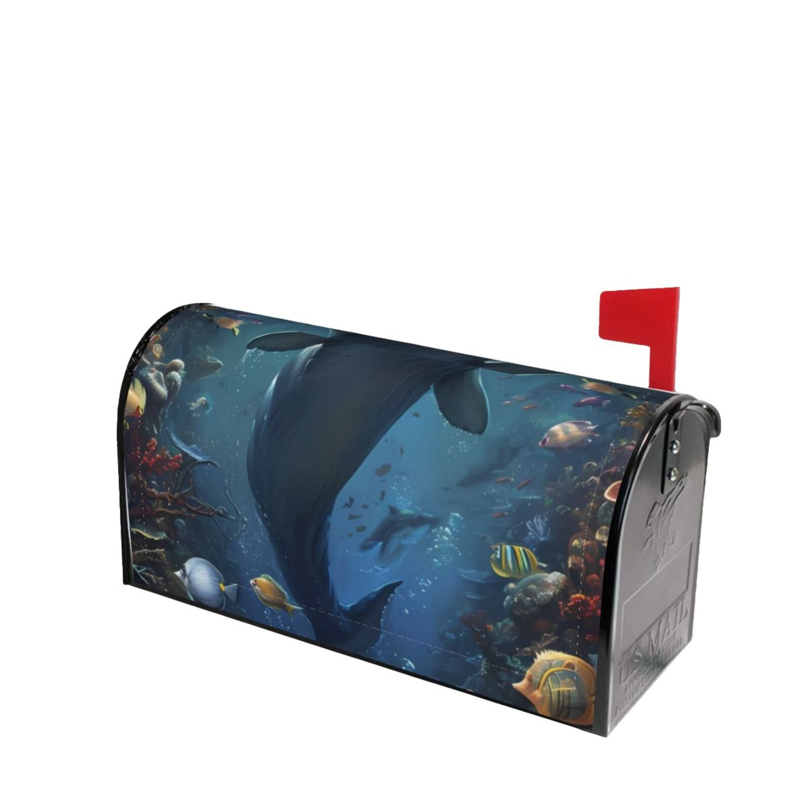 Fotbe Underwater Dolphin Mailbox Covers Post Letter Box Cover Garden ...