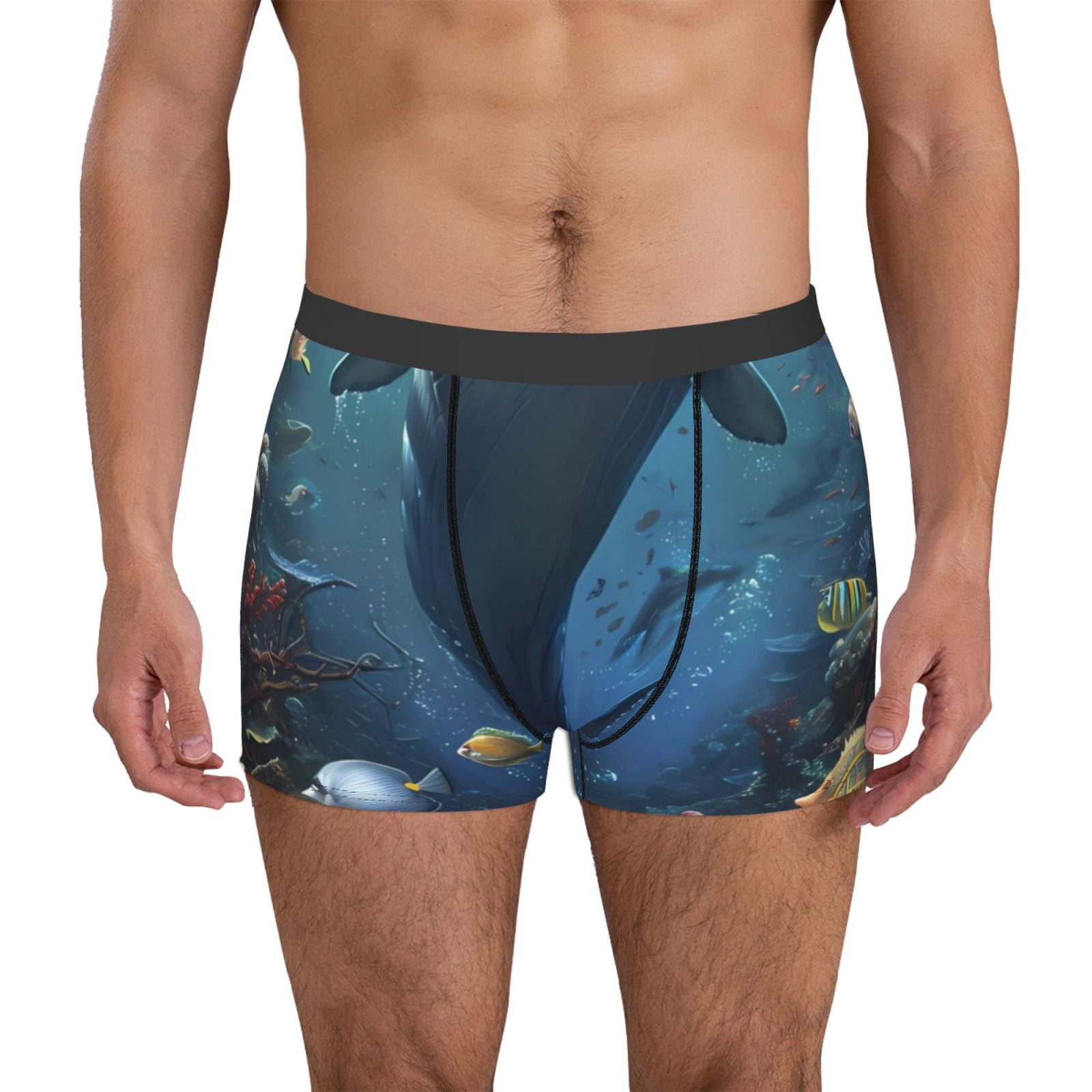 Fotbe Underwater Dolphin Men’s Total Support Pouch Boxer Briefs, X-Temp ...