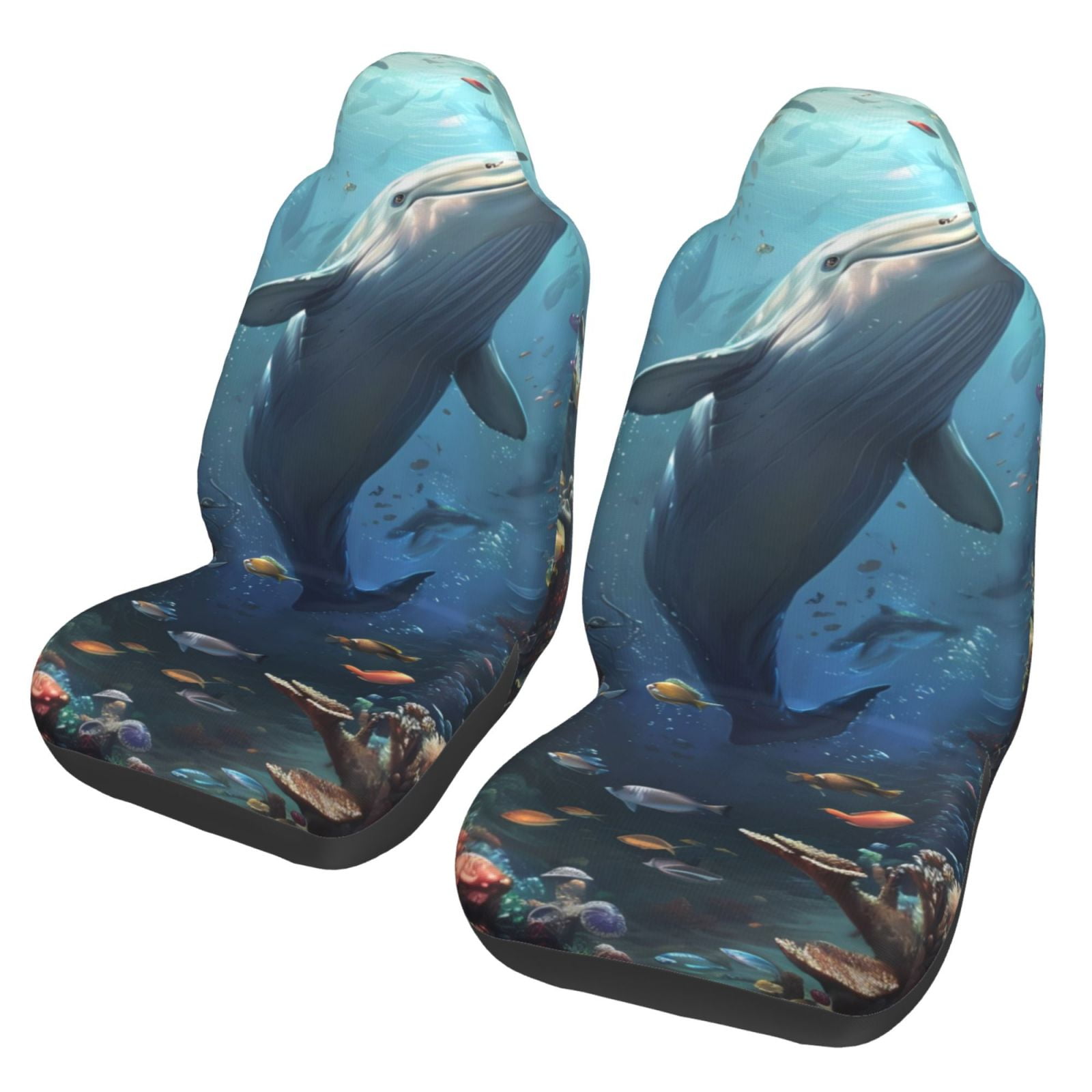 Fotbe Underwater Dolphin Pattern Automotive Seat Covers for Cars Trucks ...