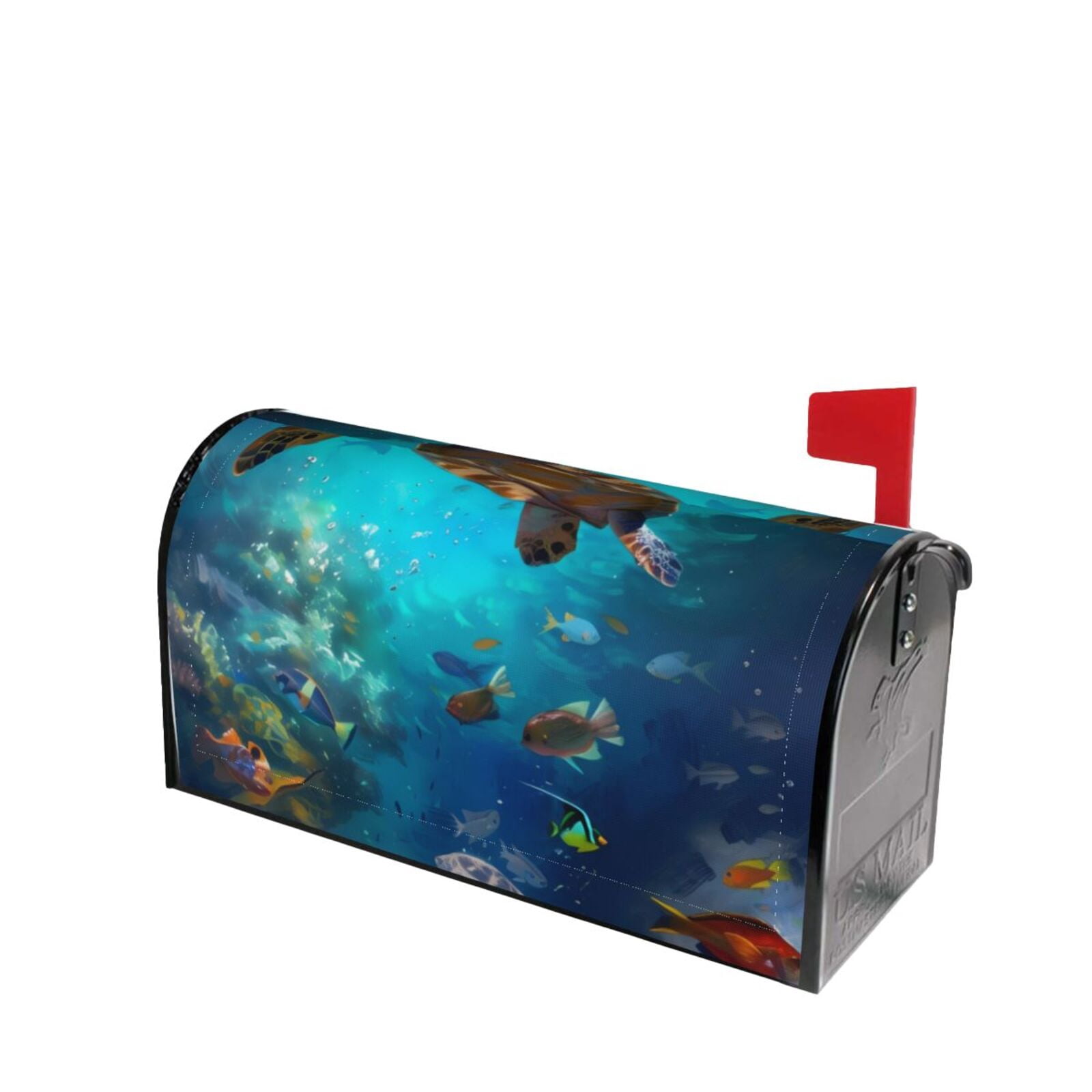 Fotbe Underwater Fish Turtle Mailbox Covers Post Letter Box Cover ...