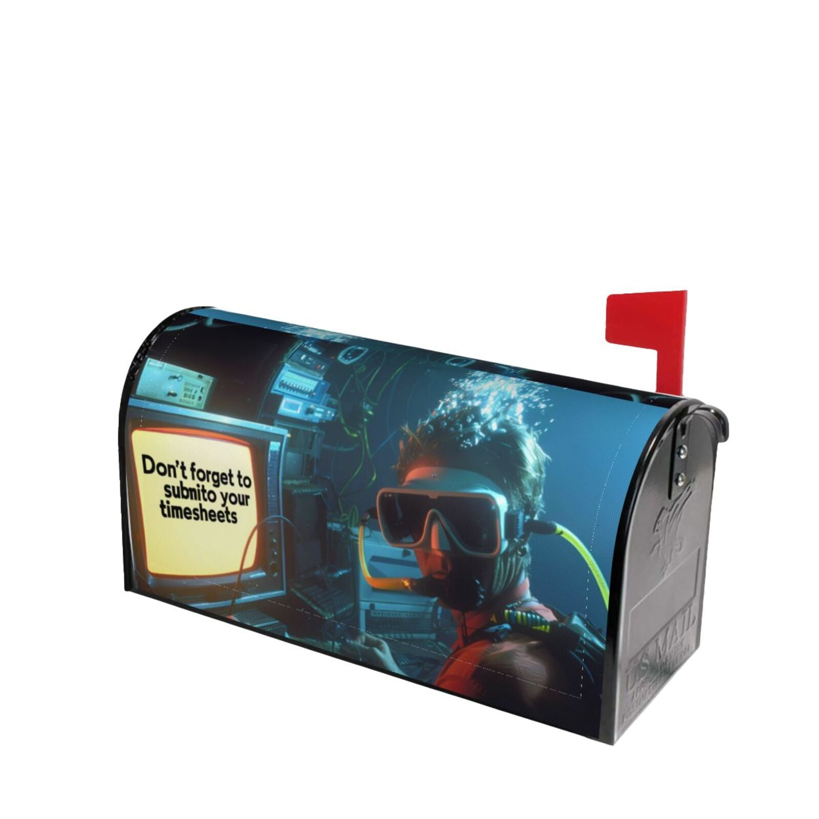 Fotbe Underwater Office Diver Mailbox Covers Post Letter Box Cover ...