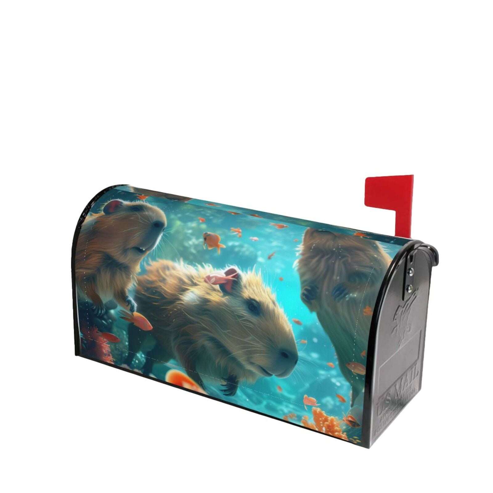 Fotbe Underwater Swimming Guinea Pig Mailbox Covers Post Letter Box ...