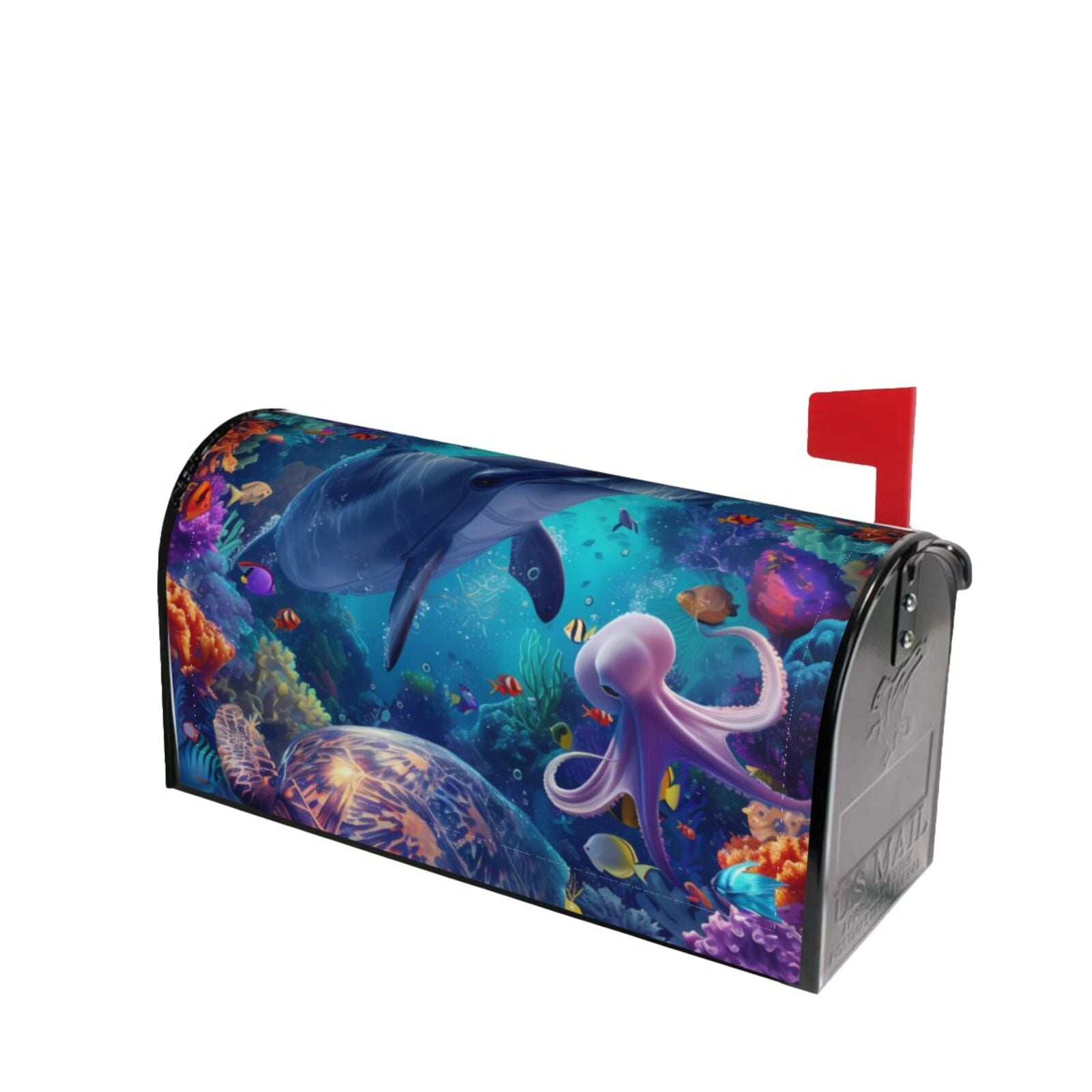 Fotbe Underwater Turtle Dolphin Octopus Mailbox Covers Post Letter Box ...