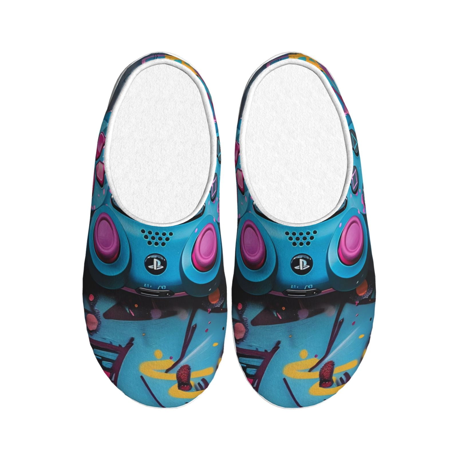 Fotbe Urban Graffiti Gaming Style Pattern Women's Fuzzy Curly Fur ...